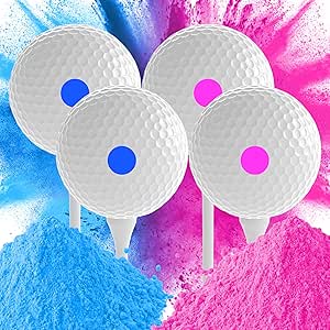 Amazon.com: ARELUX Gender Reveal Golf Ball 4 Pack (2 Pink 2 Blue & 4 ...