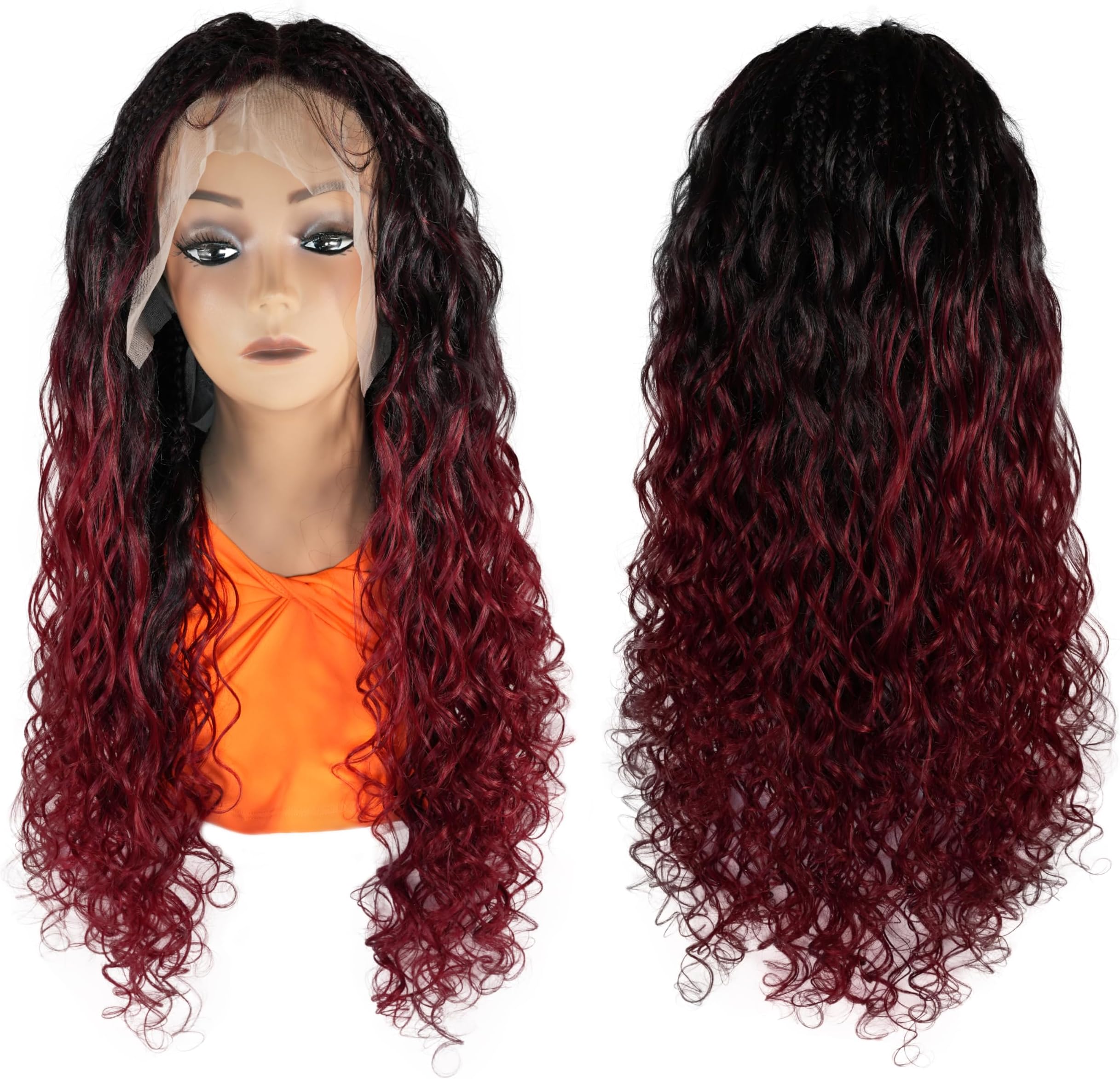 Amazon.com : RAHELMO Micro Boho Natural Deep Curly Wave Box Braided Wig ...
