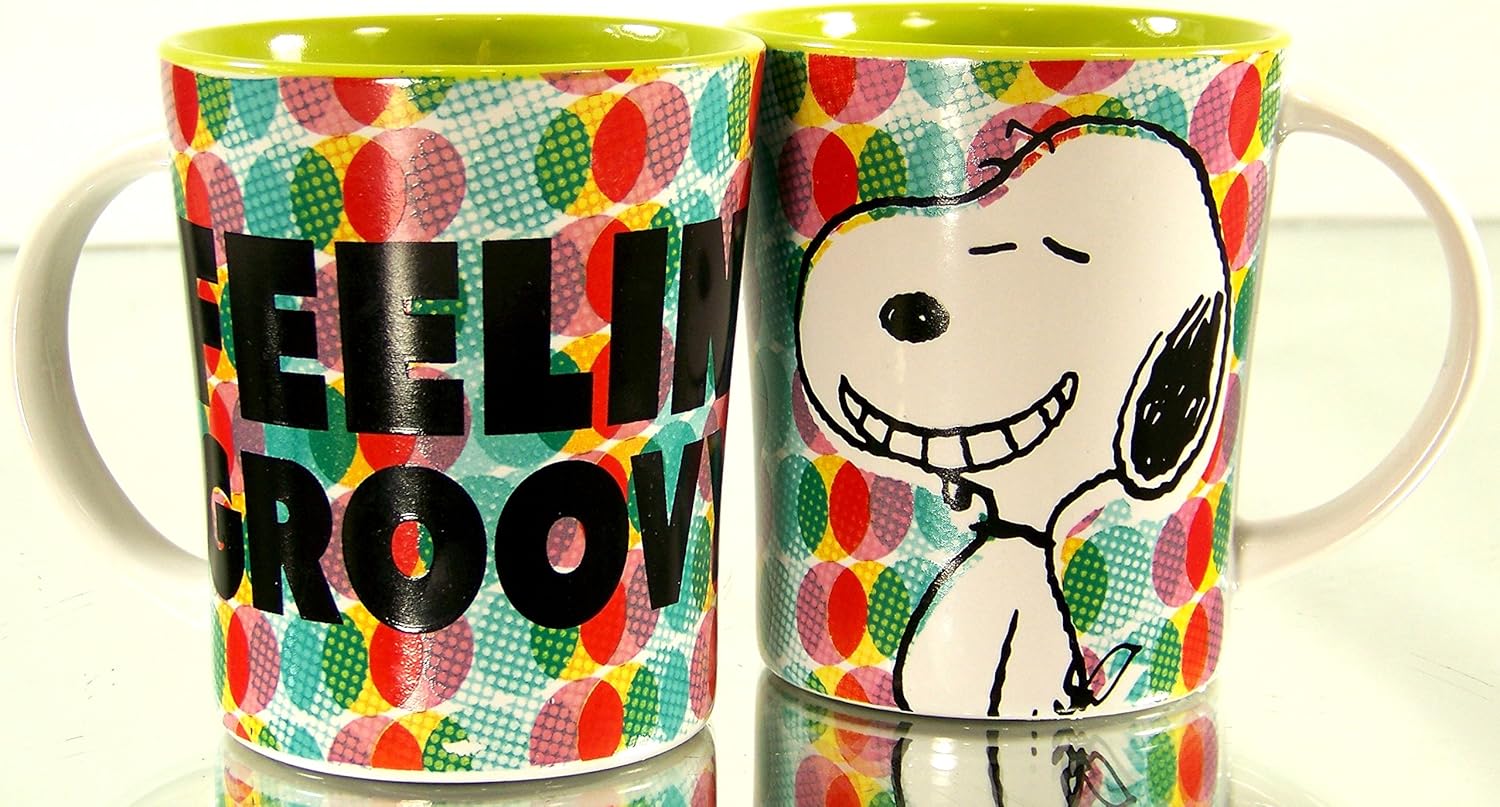 Amazon.com: Peanuts Snoopy Feelin Groovy 15 Oz Multicolored With Lime ...