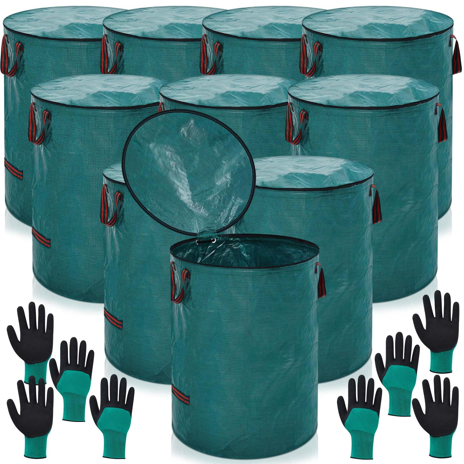 Amazon.com: Wesnoy 10 Pcs 106 Gallons Yard Waste Bags with Lid Garden ...