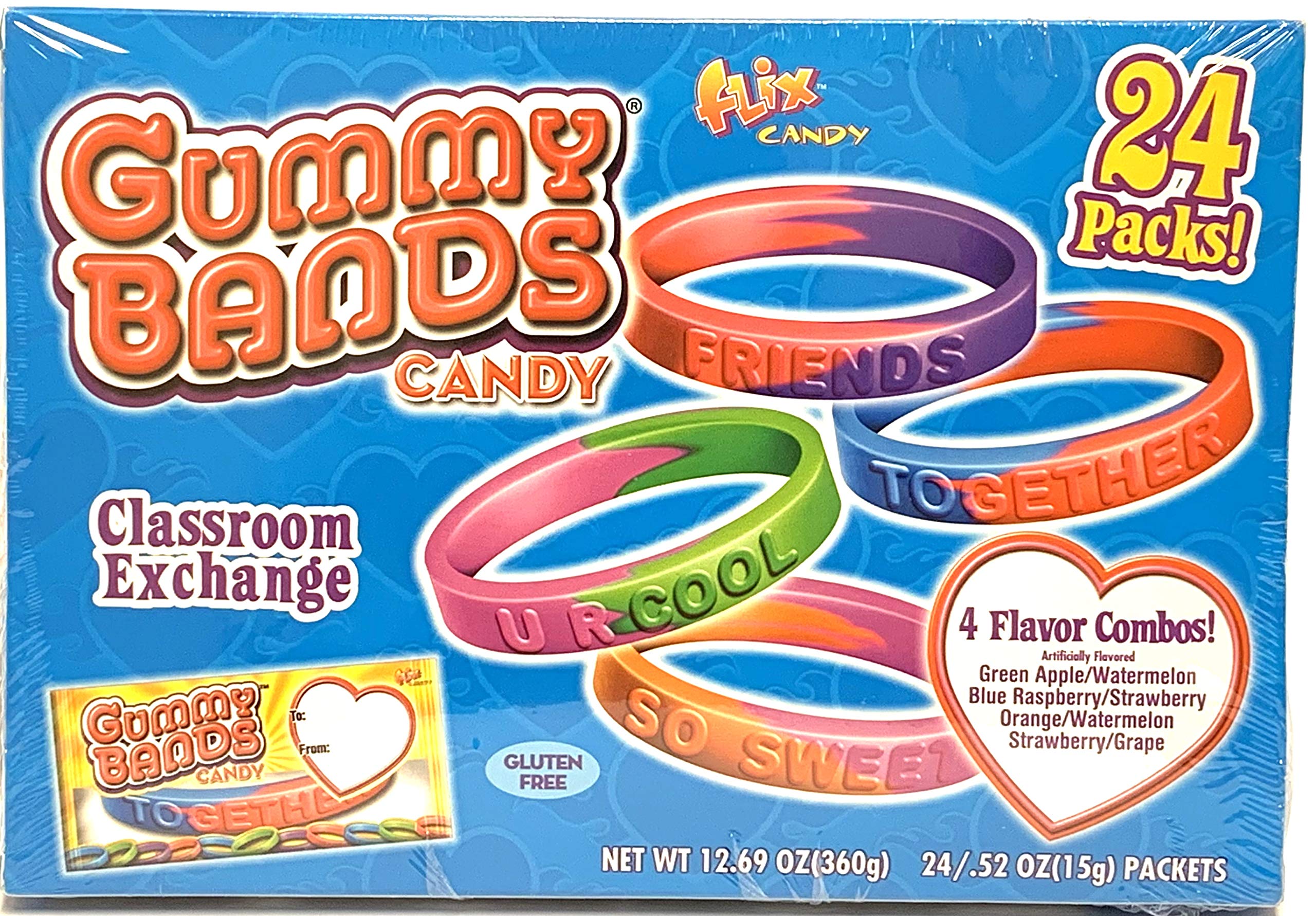 Snapklik.com : Gummy Bands Valentines Day Classroom Exchange Candy 24 Pack