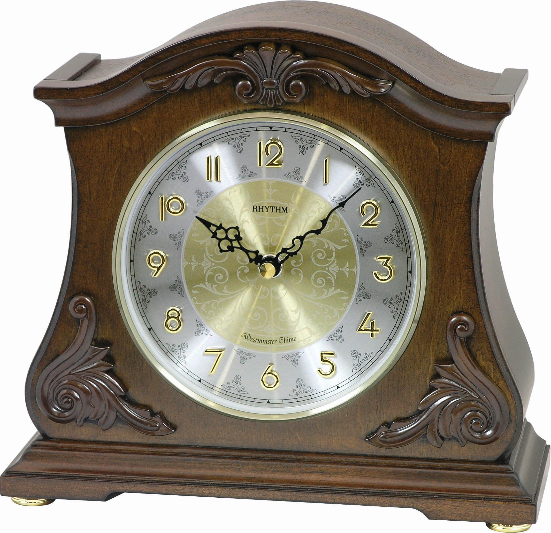 Amazon.com: Rhythm Clocks "Tuscany II" Wooden Musical Mantel Clock ...