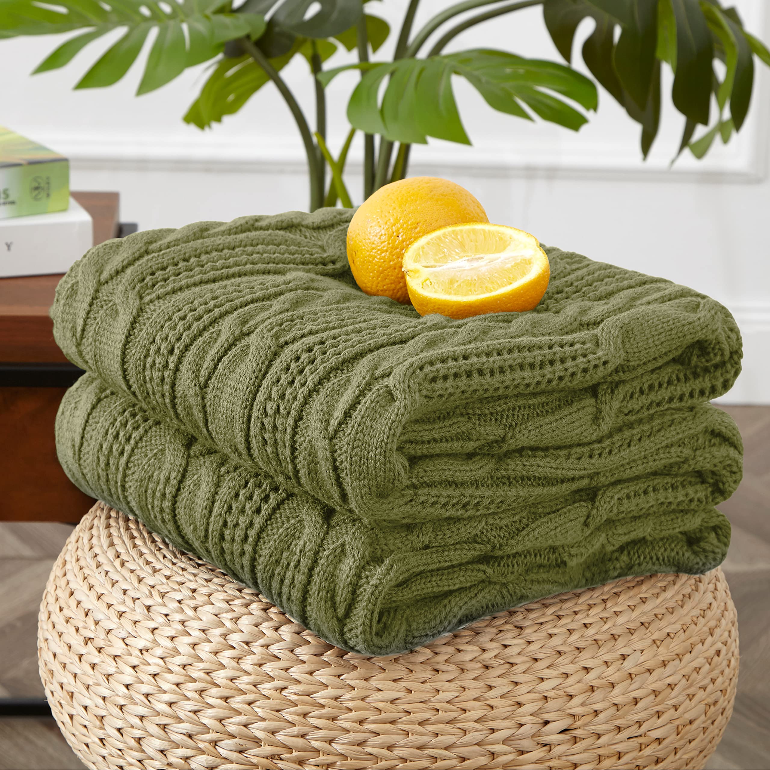 Snapklik.com : Cable Knit Throw Blankets 30 X 40 Inches, Soft Cozy And ...