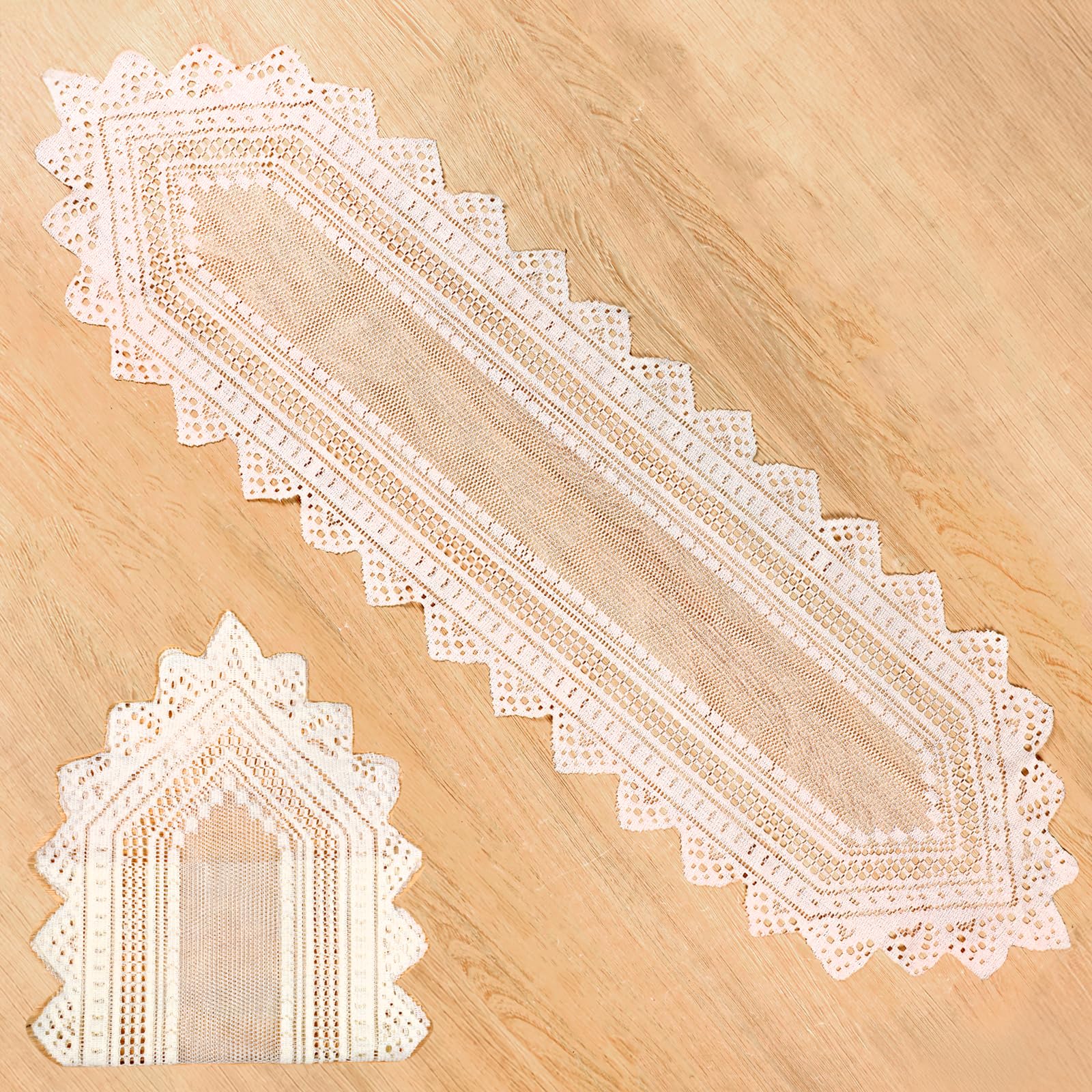 Amazon.com: 2 Pack Off White Lace Table Runners 13" X 48", Elegant Lace ...