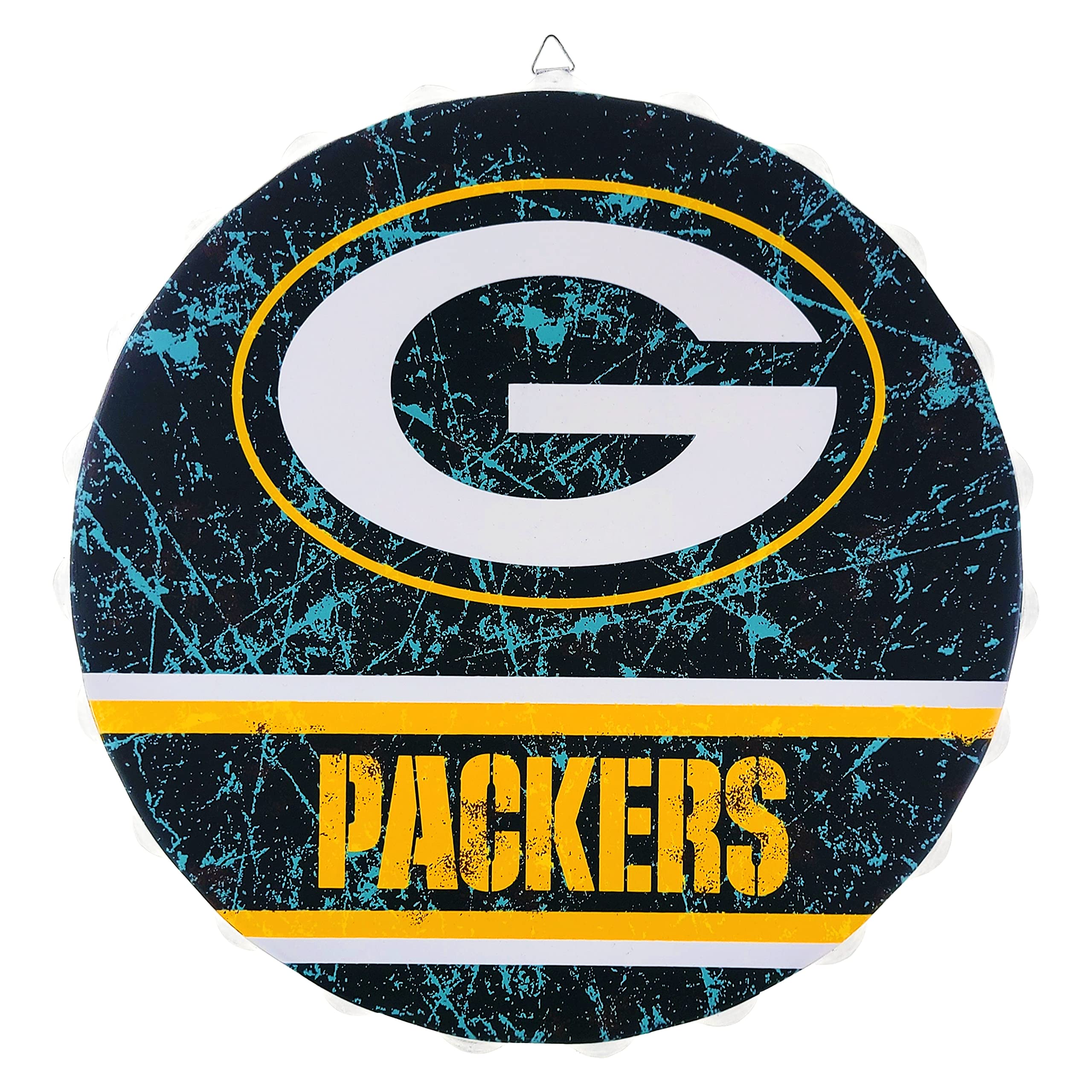 Amazon.com : Green Bay Packers 13” Jumbo Metal Distressed Bottle Cap ...
