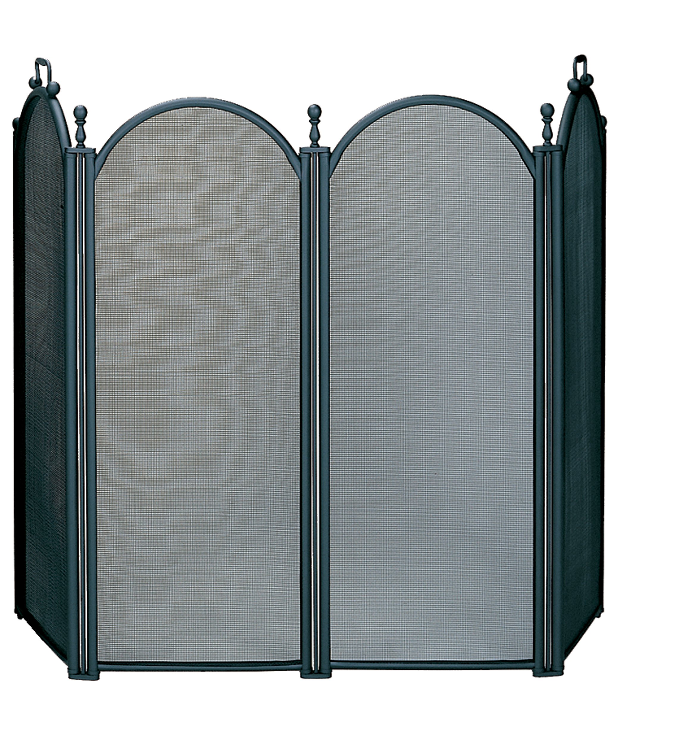 Amazon.com: UniFlame 4-Fold Black Fireplace Screen with Woven Mesh ...