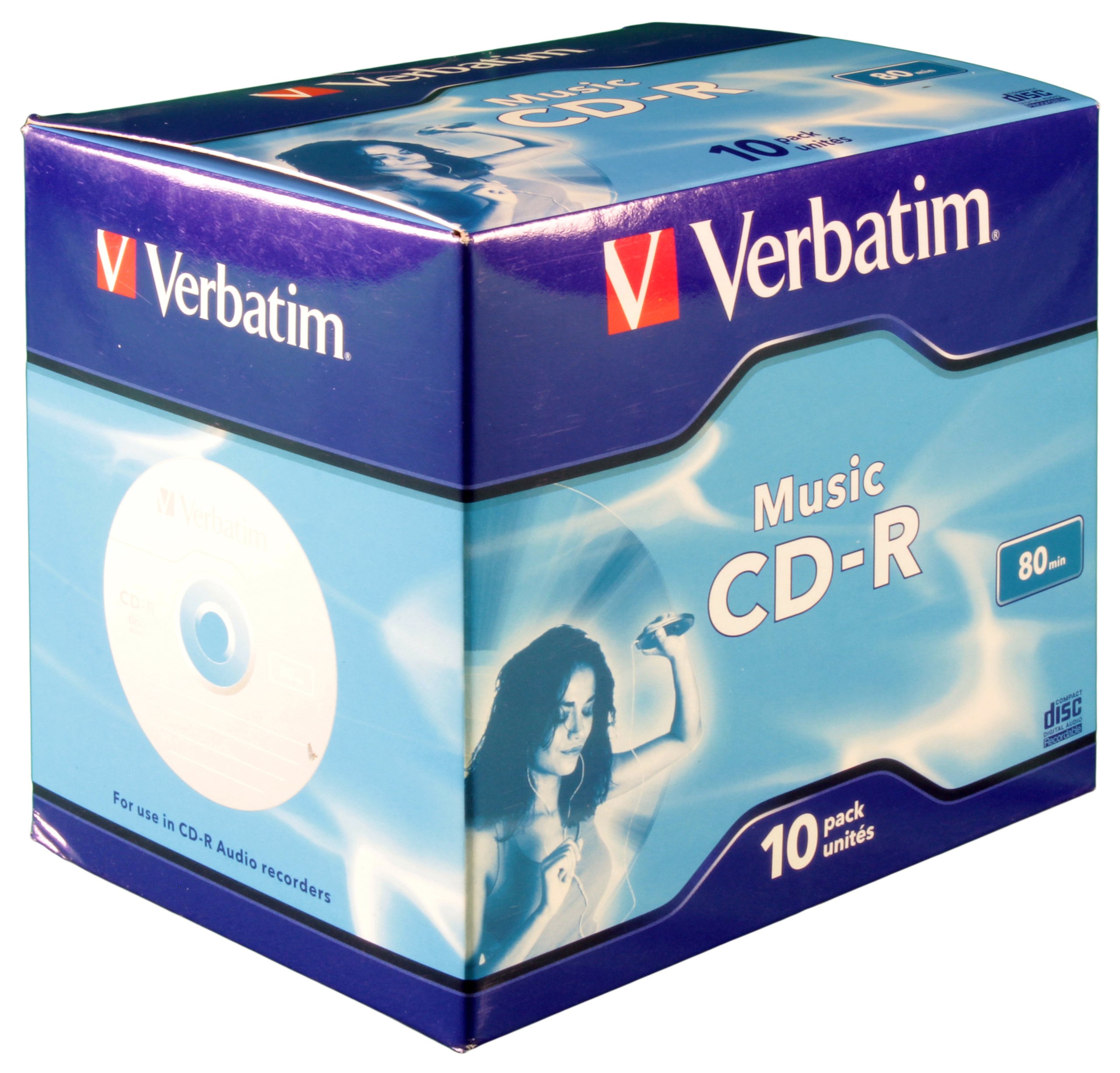 Verbatim 43365 CD-R 700MB/80min Music Life Audio (Pack of 10) : Amazon ...