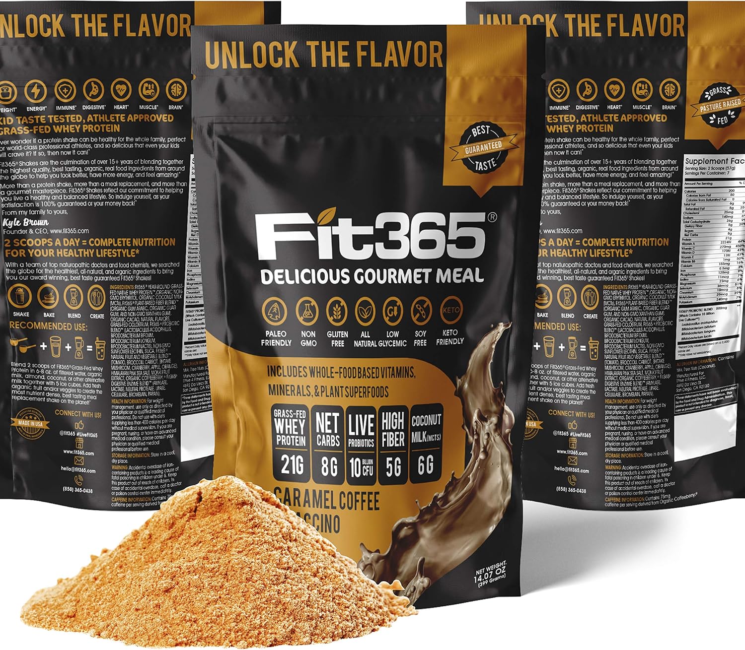 Amazon.com : FIT 365 Shake: Gourmet Meal Replacement Protein Shake - 14 ...