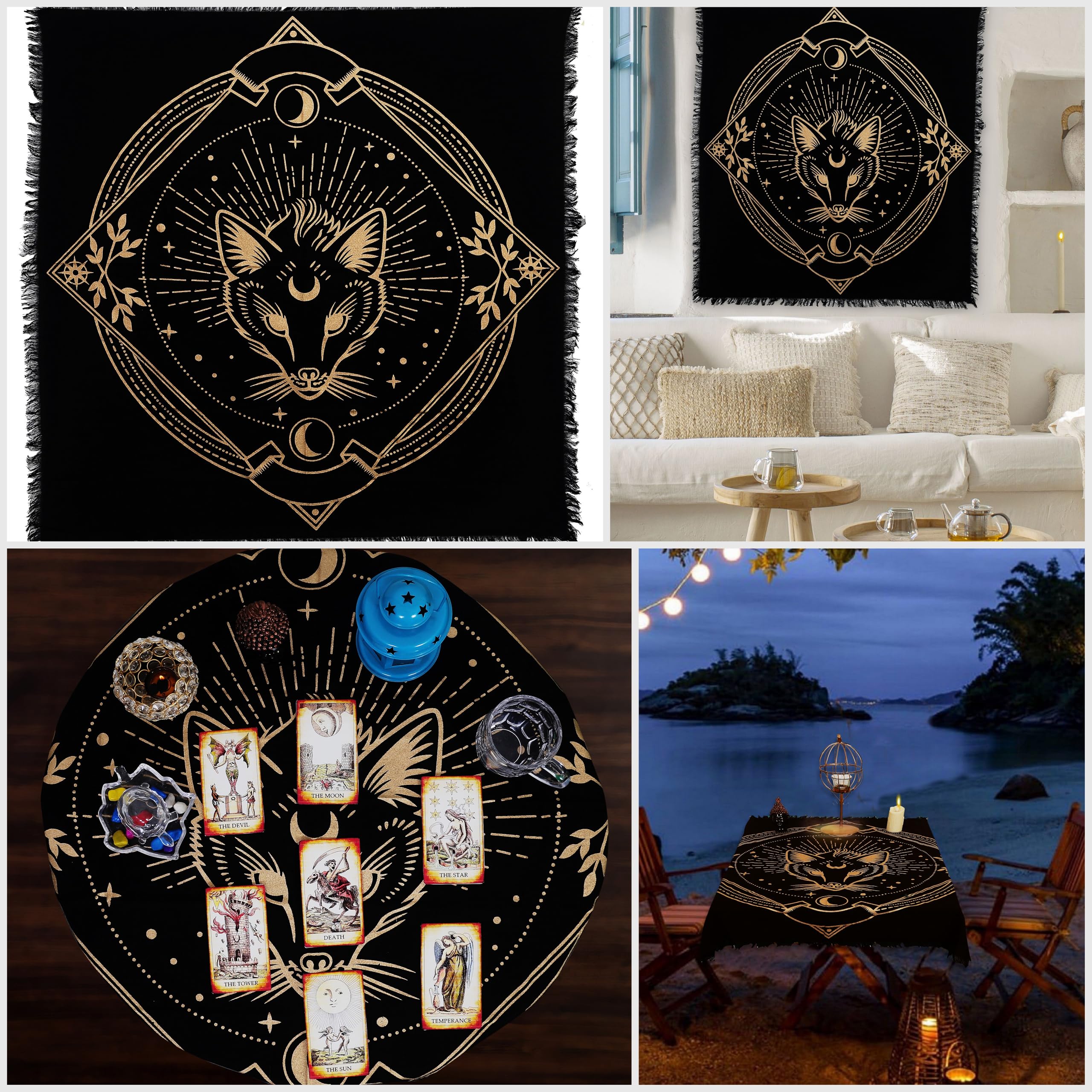 Snapklik.com : Indian Consigners Altar Cloth Golden Unique Wolf ...