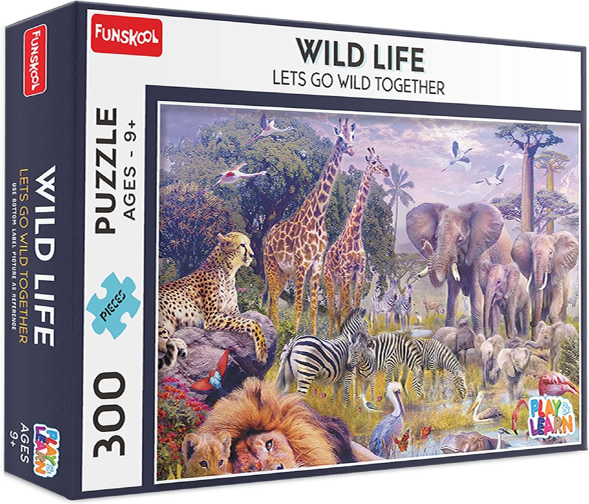 Buy Funskool-Wild Life,Educational,300 Pieces,Puzzle,for 3 Year Old ...