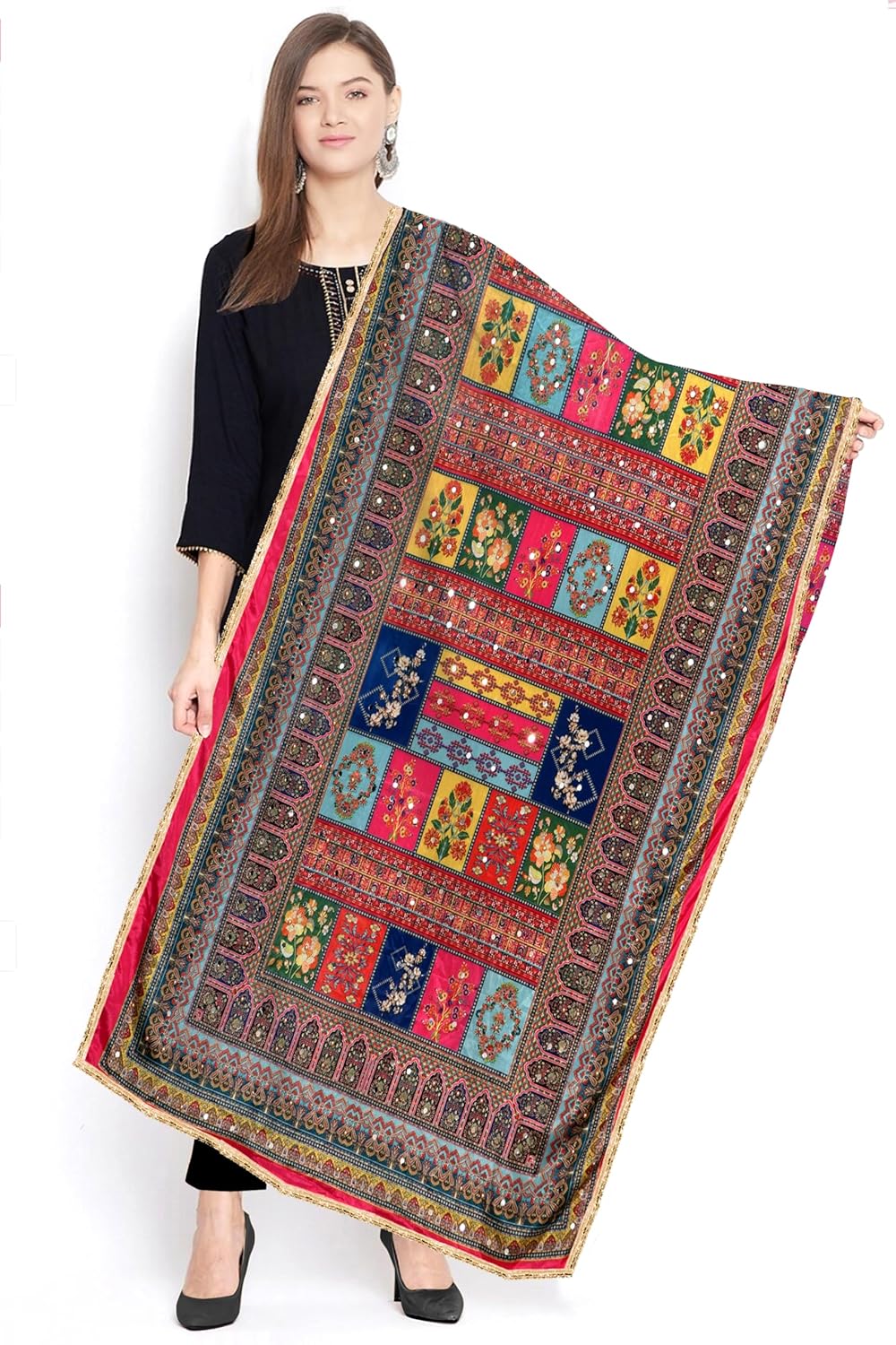 Buy Women Art Silk Pakistani Dupatta Multicolour at Amazon.in