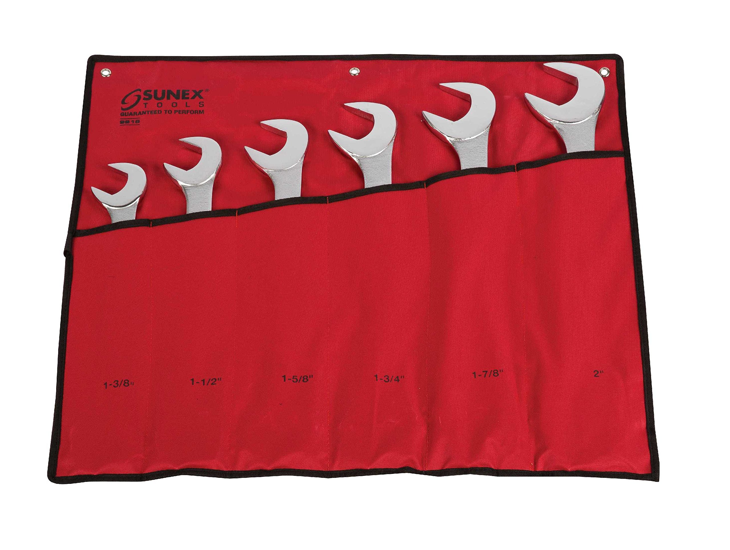 Sunex 9916 Fractional Angled Head Jumbo Raised Panel Wrench Set, 1-3/8 ...