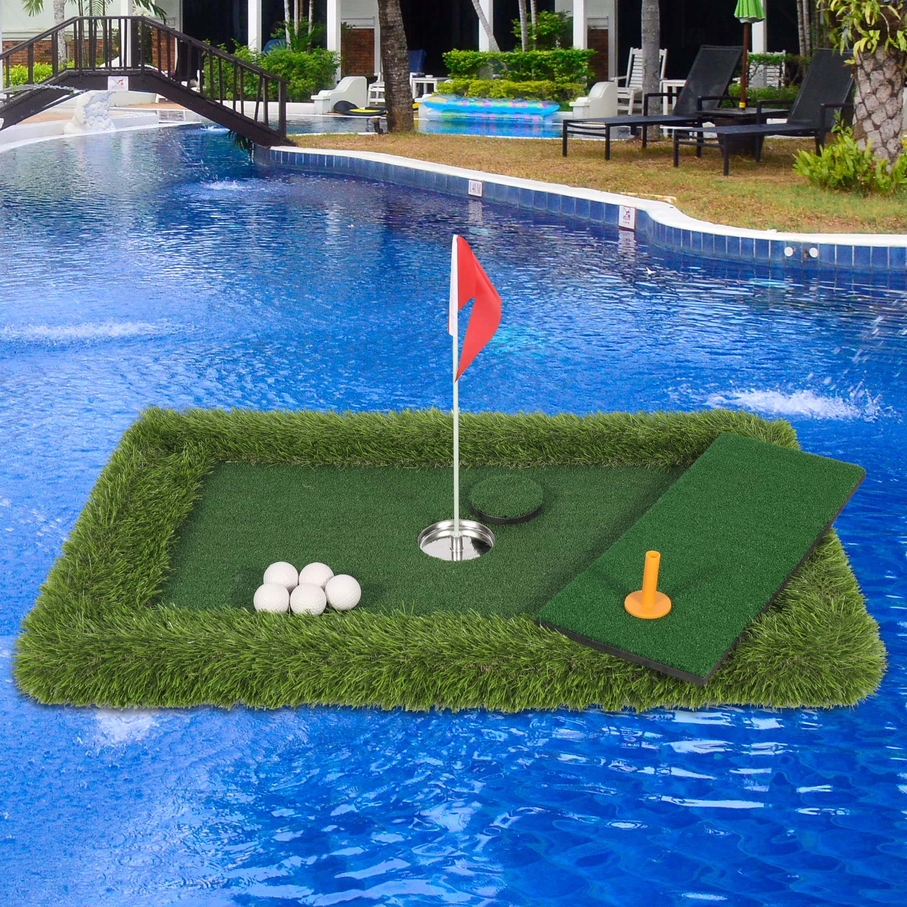 Lineslife Floating Golf Putting Mat for Pool,Golf Game Floating ...