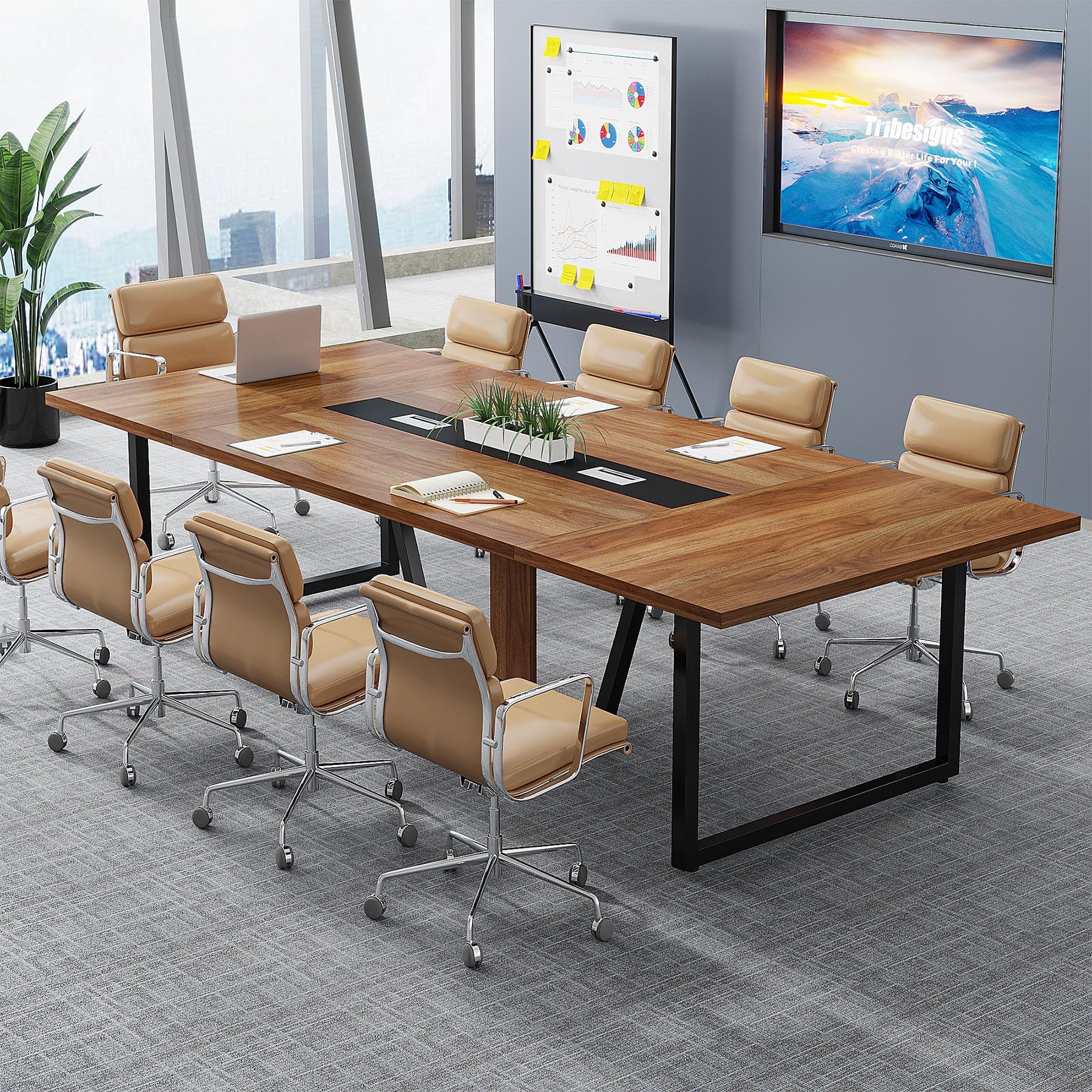 Amazon.com: Bush Business Furniture Conference Table for 8-10 People ...