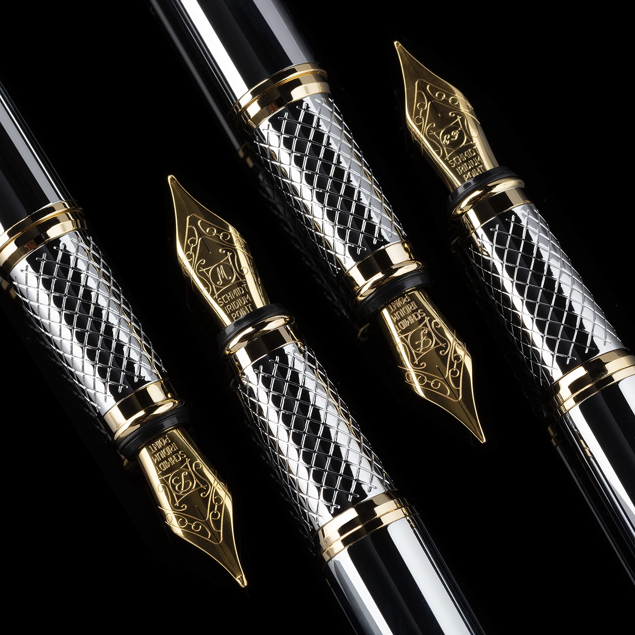 Buy Scriveiner Silver Chrome Fountain Pen - Stunning Luxury Pen with ...