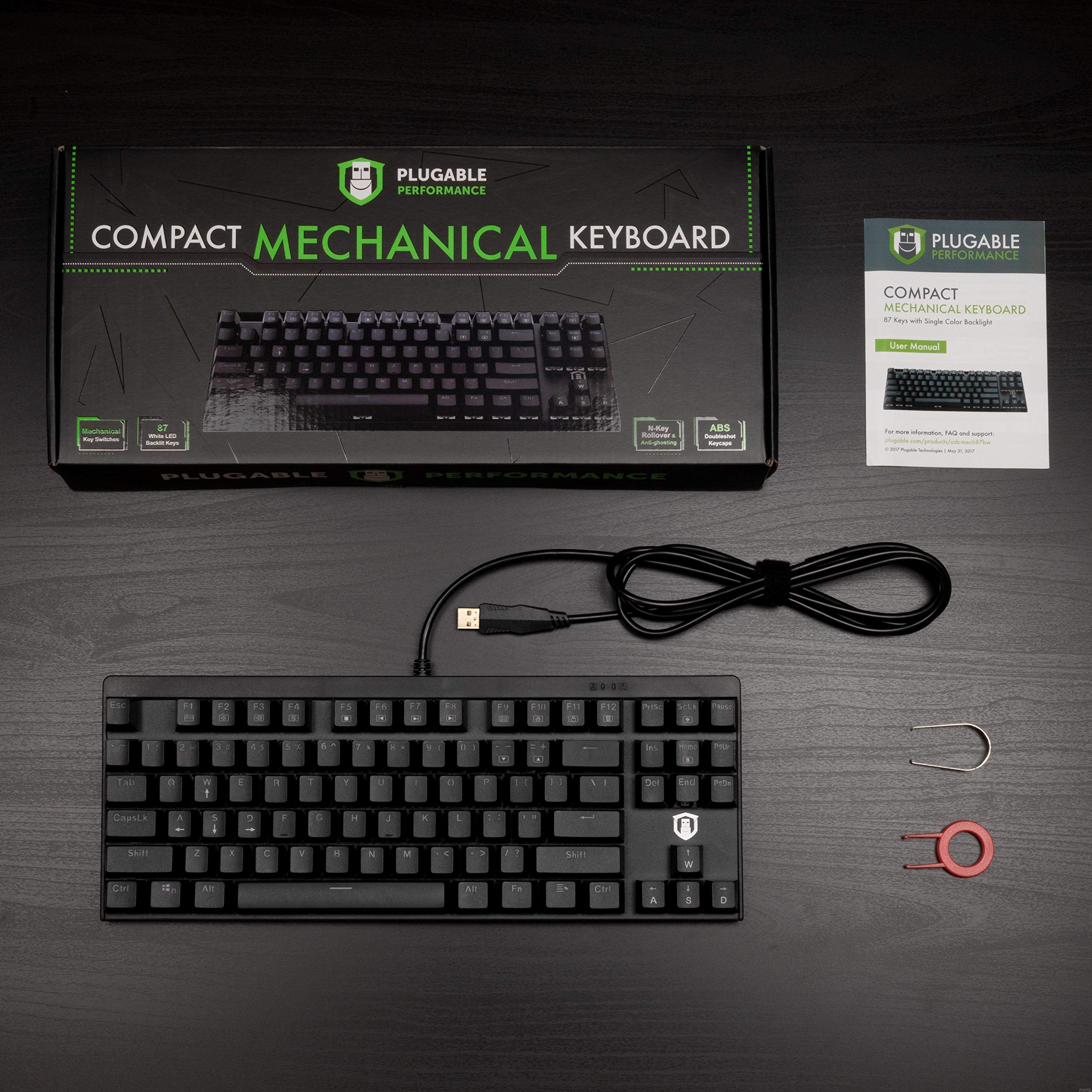 Plugable Performance TKL Mechanical Keyboard - Compact Mechanical ...