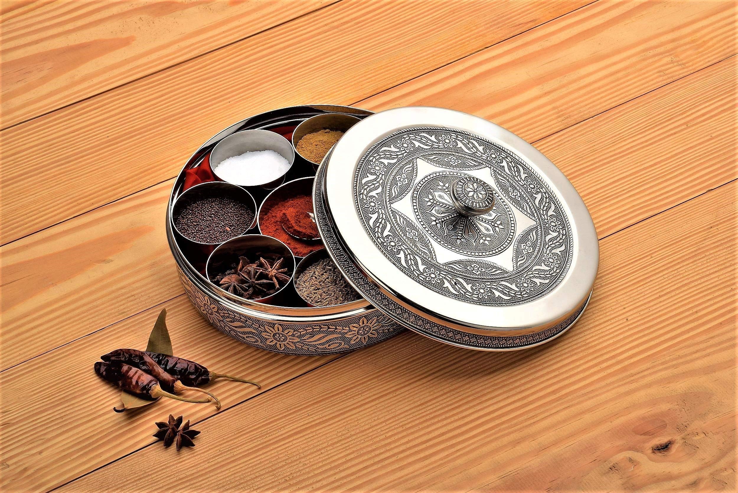 Buy coconut Stainless Steel Square Masala Box/Spice Container/C Thru ...