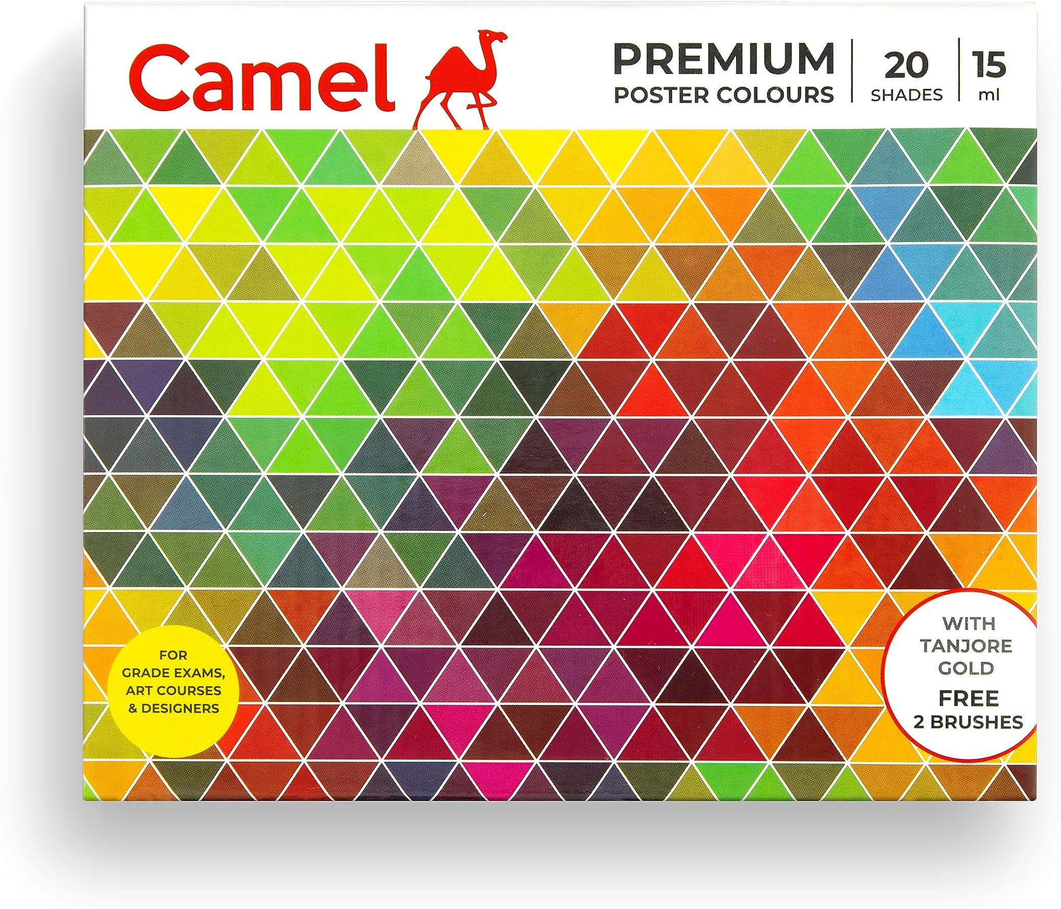 Amazon.com: Camel Premium Poster Colour With Brush - 20 Shades (Multicolor)