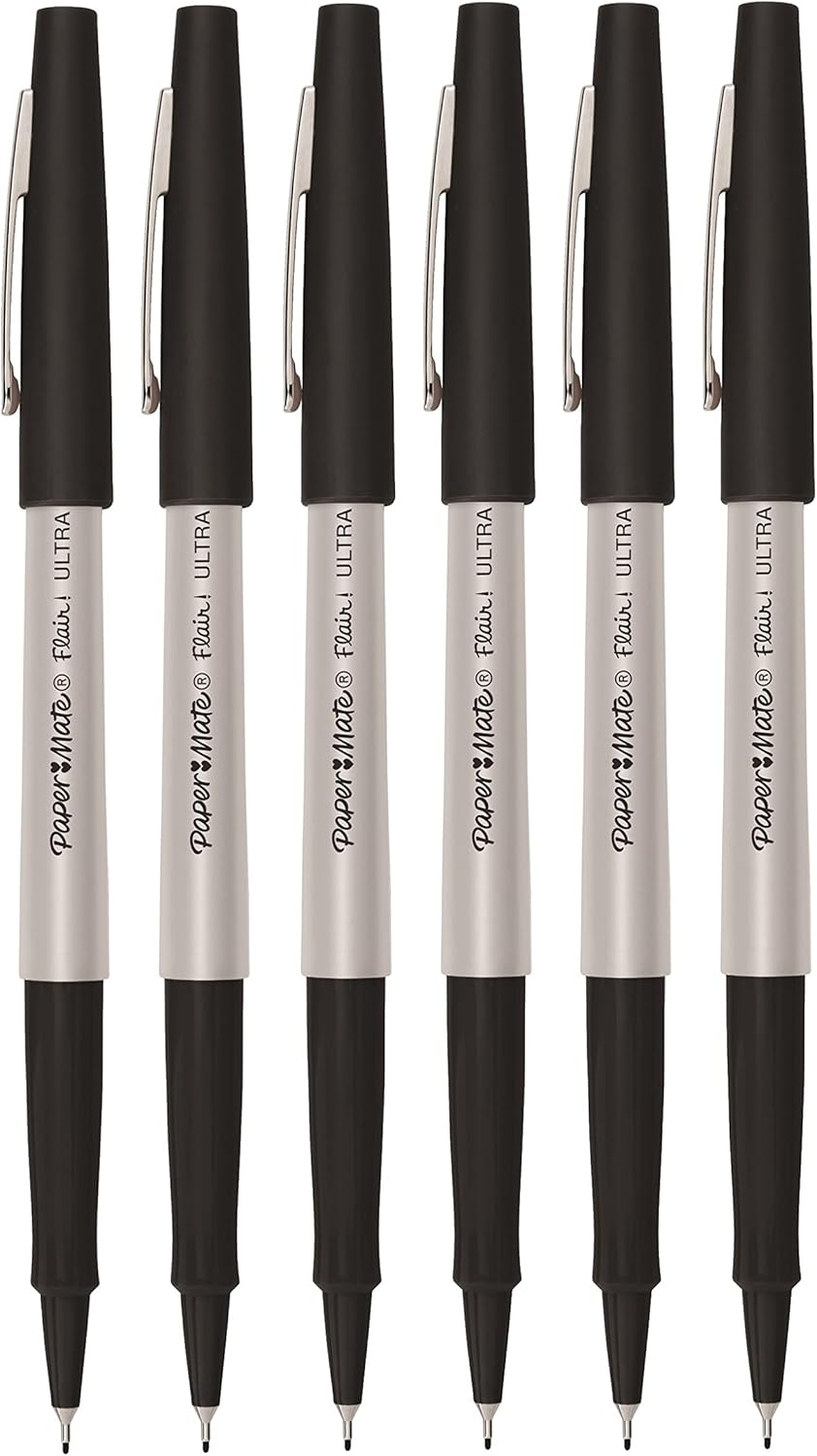 Paper Mate Flair Fineliner Pens - Ultra Fine Point 0.4mm - Black Ink ...
