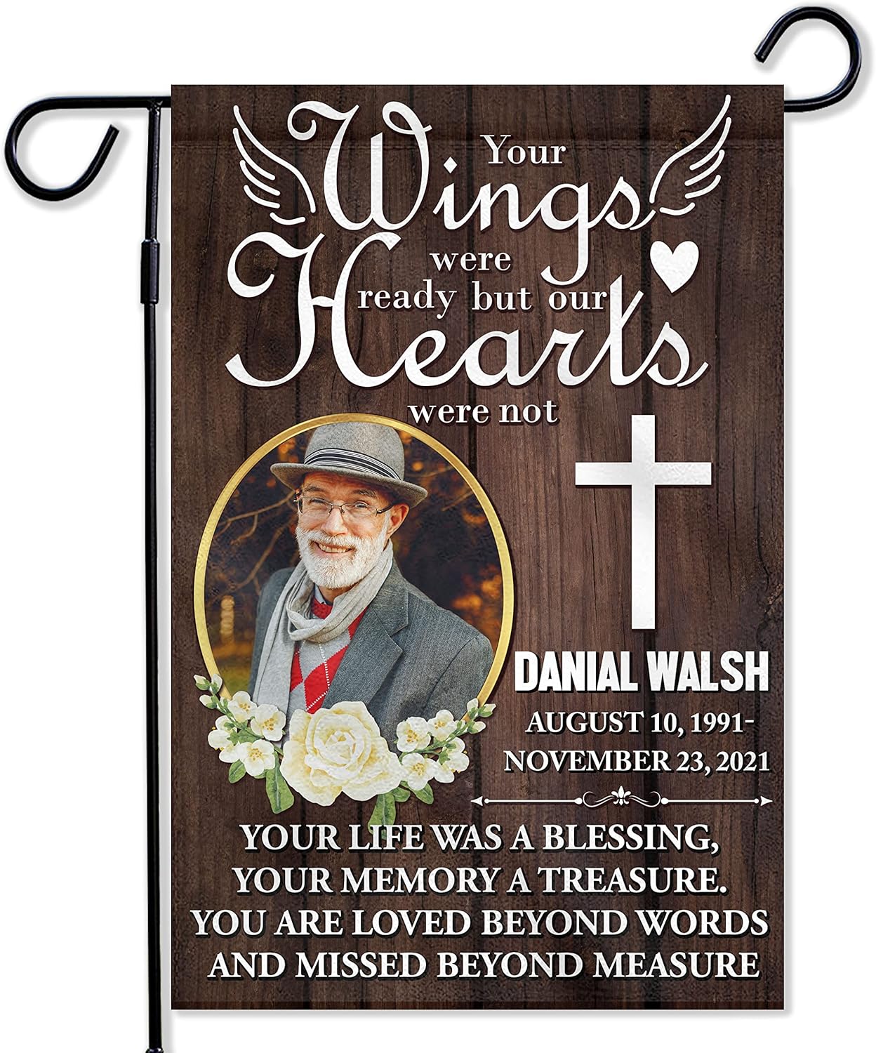 Amazon.com: Prezzy Personalized Memorial Flag Customized Garden Flag ...