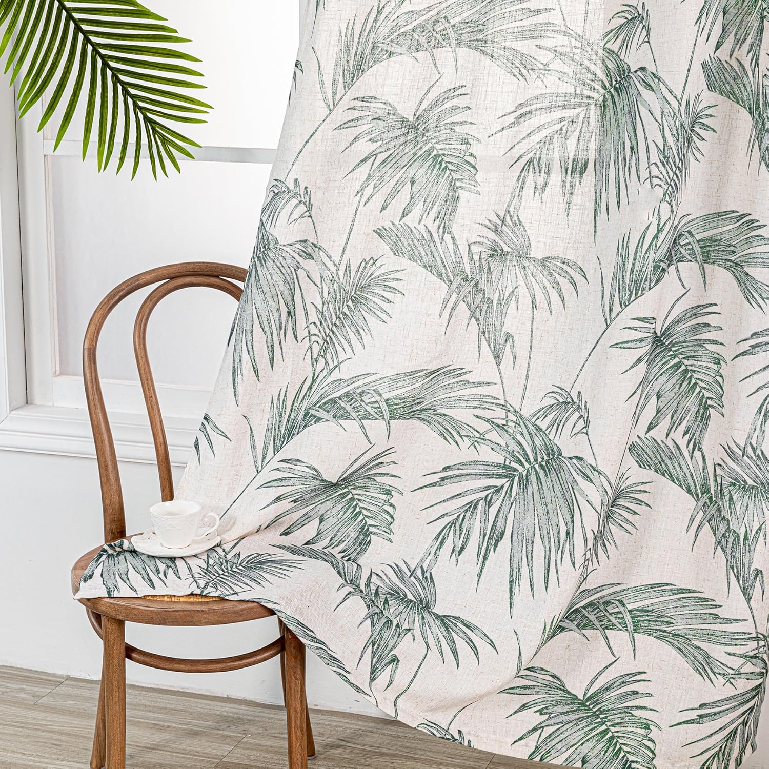 Amazon.com: MYSKY HOME Linen Curtains for Living Room 84 inch Length 2 ...