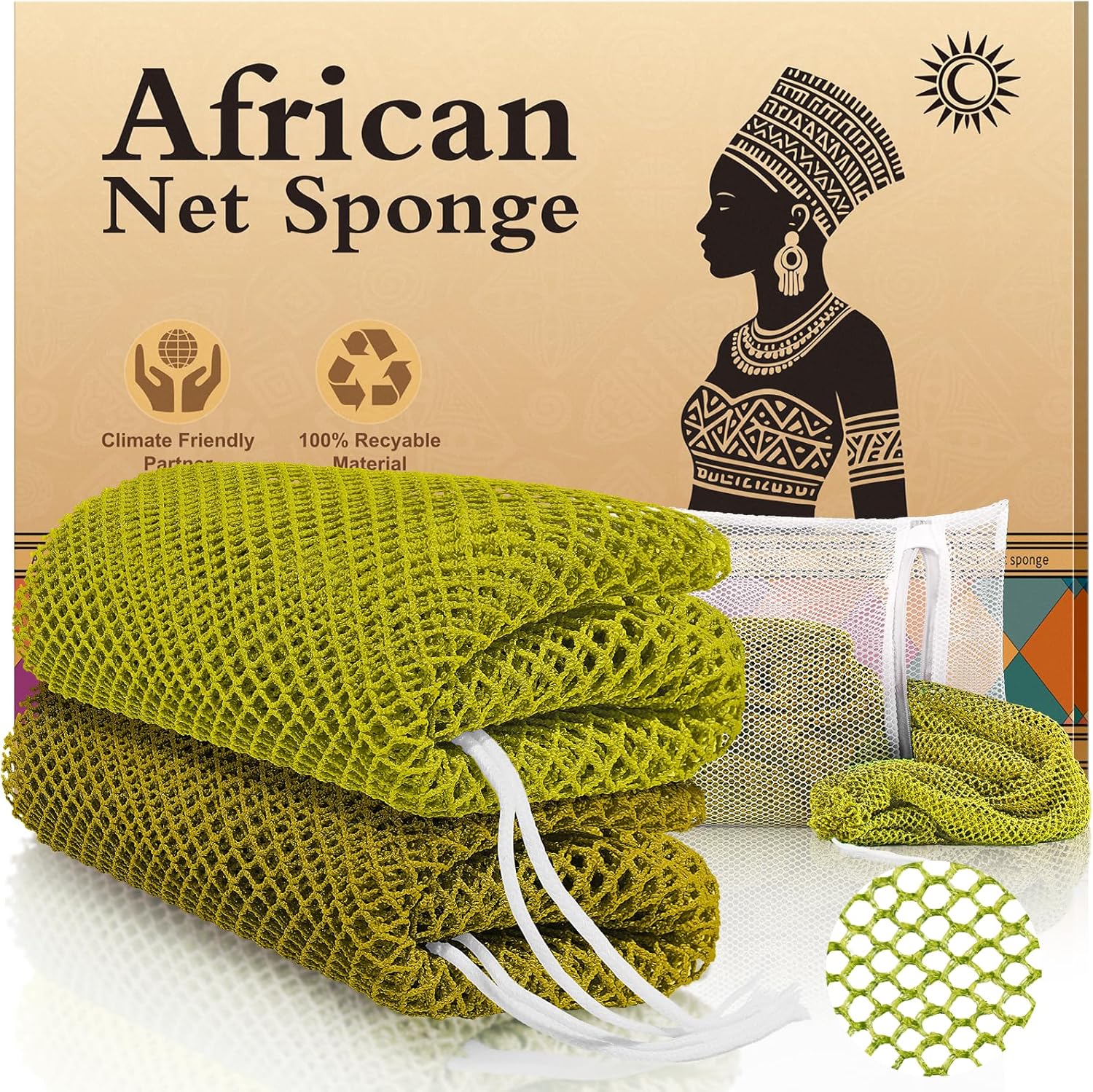 Amazon.com: SpiralScgv Real African Net Sponge - 2 Pieces Authentic ...