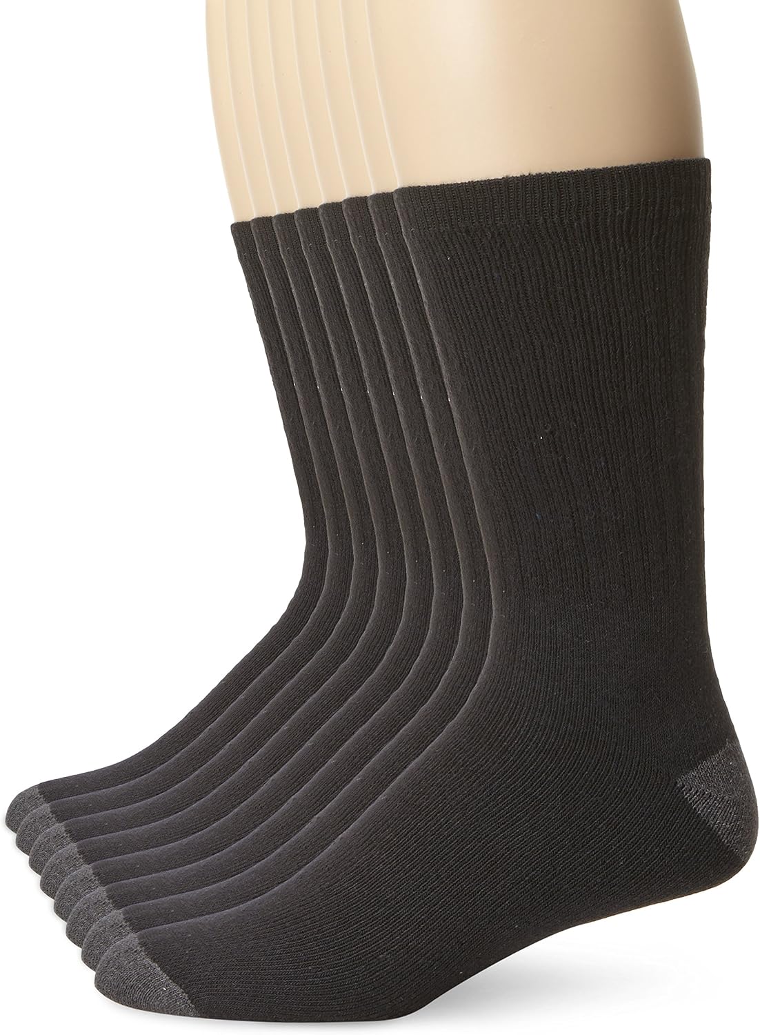 Amazon.com: Stanley Men's 8 Pack Mid Weight Crew Work Socks,Black,Sock ...