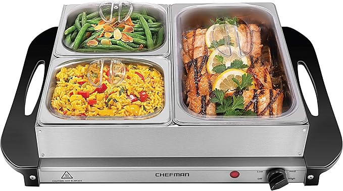 Amazon.com: Chefman Electric Buffet Server + Warming Tray w/Adjustable ...