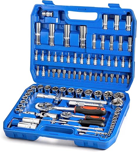 Vivo Technologies 94Pc 1/2" & 1/4" Socket Set & Screwdriver Bit Torx ...