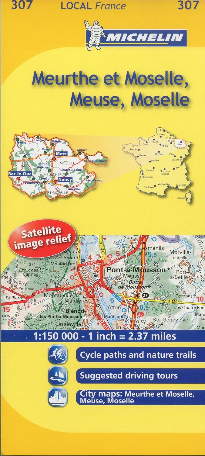Amazon.com: Michelin Map France: Meurthe et Moselle, Meuse, Moselle 307 ...