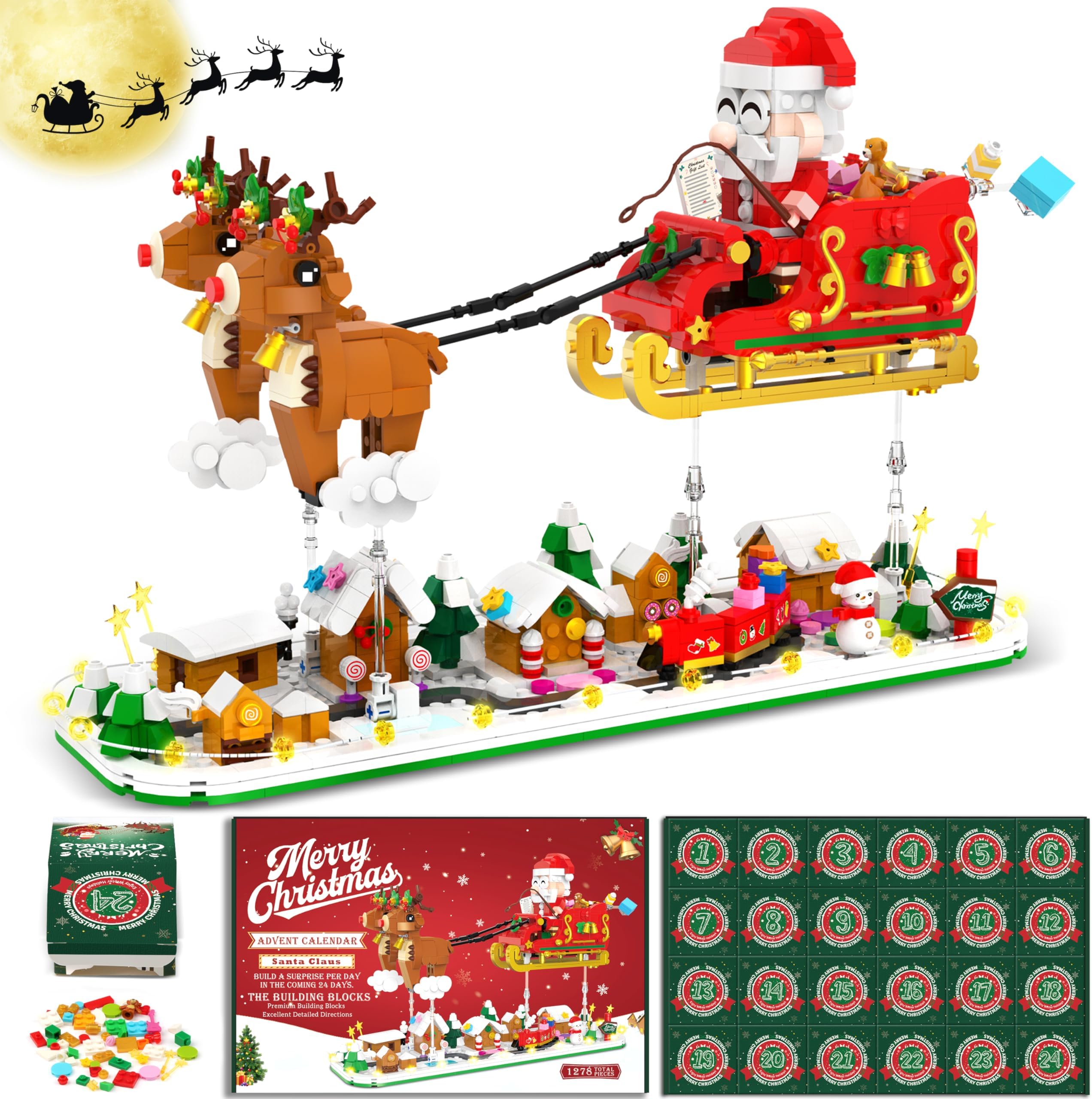 Amazon.com: Advent Calendar 2023 Building Blocks Kit - Christmas ...