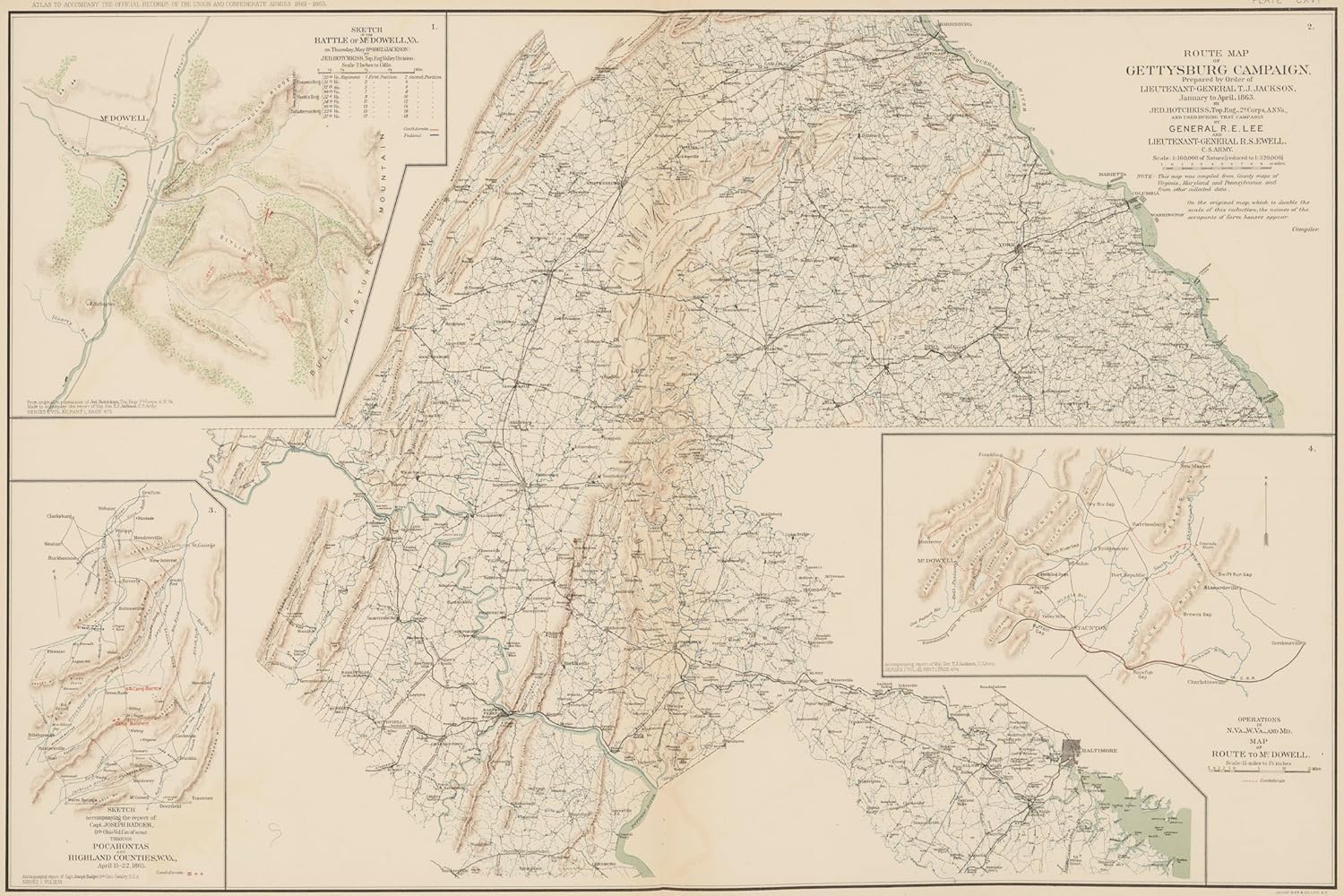 Amazon.com: 24x36 gallery poster, Map of the Gettysburg Campaign, 1863 ...