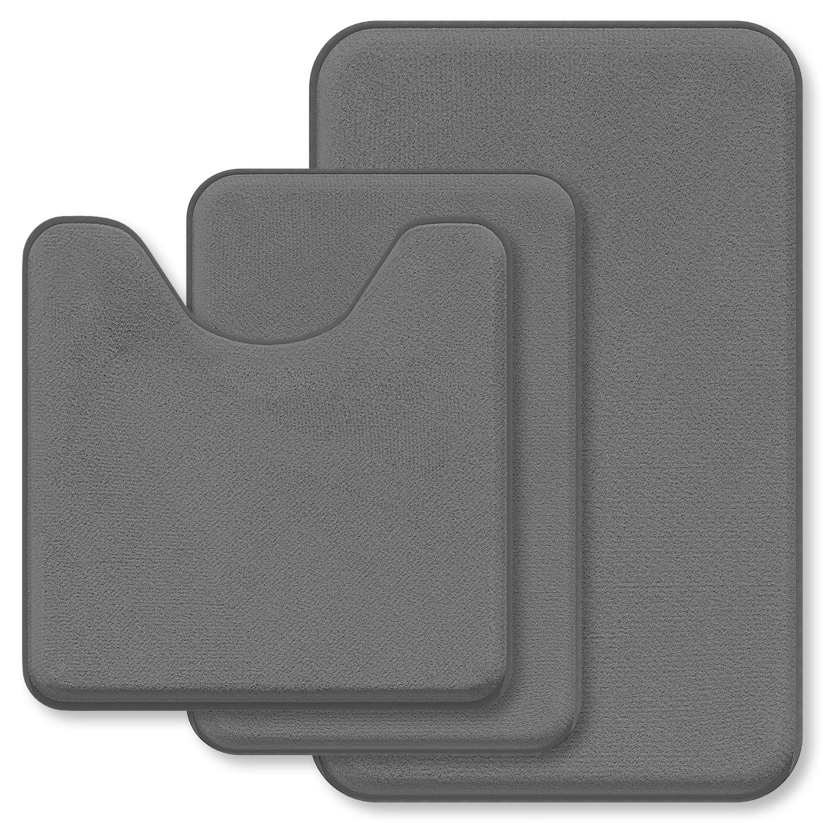 Bathroom Rugs Extra Soft Memory Foam Bath Mat Sets 3 Piece Non Slip ...