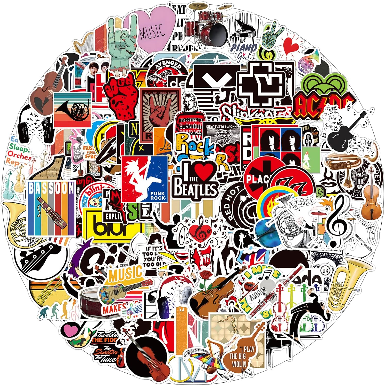 Amazon.com: Music Stickers 400pcs - Rock Band Stickers for Adults,Vinyl ...