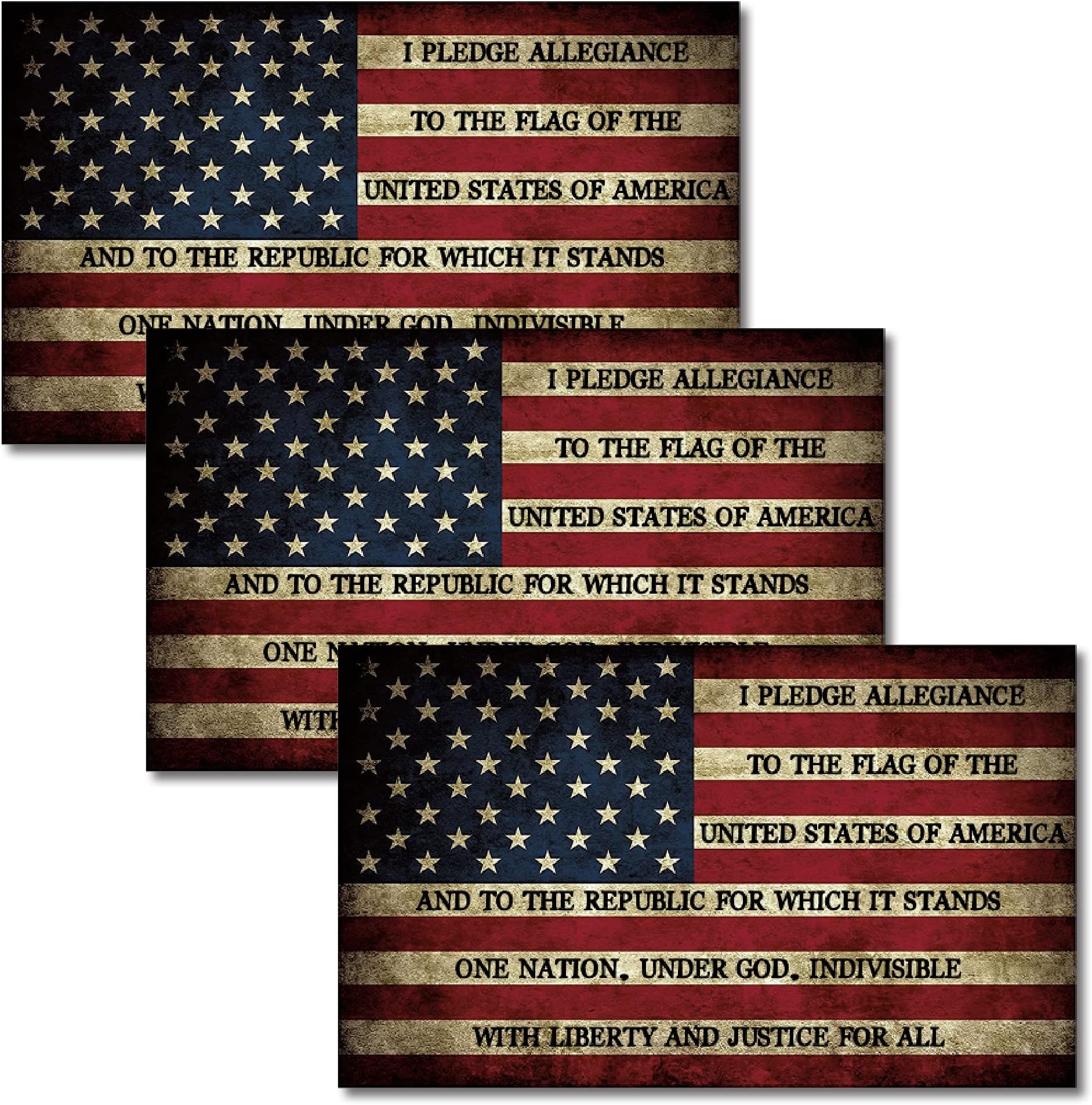 Amazon.com: Anley 5 X 3 inch Worn American US Flag Decal - Patriotic ...