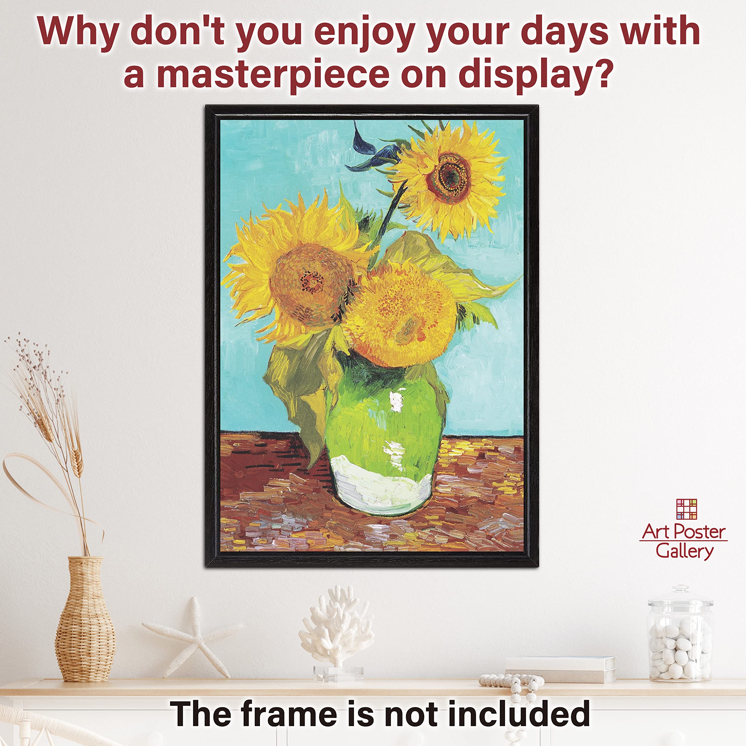 Vincent Van Gogh Three Sunflowers In A Vase Painting Three Sunflowers