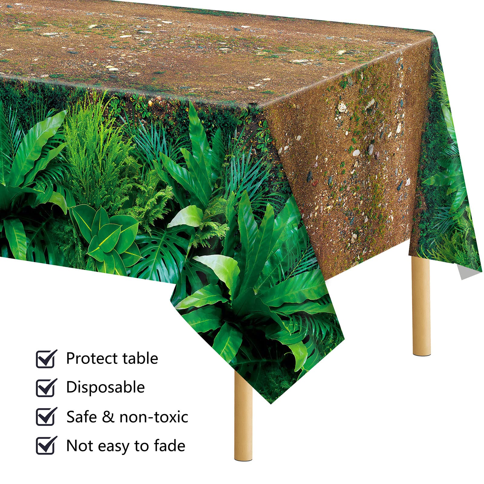 Snapklik.com : Durony 2 Pieces Forest Path Tablecloth Safari Jungle ...
