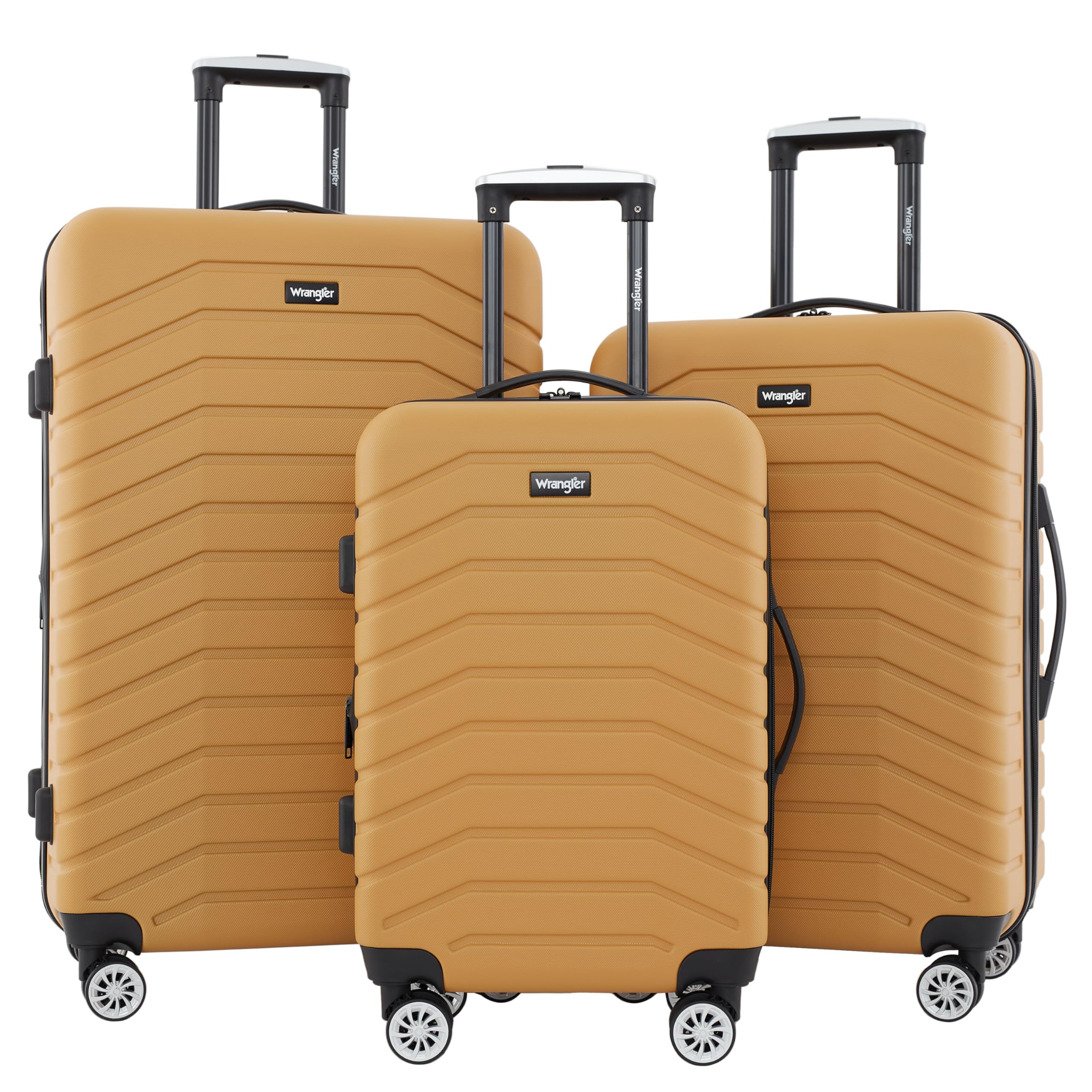 Amazon.com | Wrangler Tahoe Spinner Luggage, Amber Gold, 3 Piece Set ...
