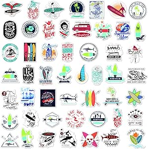 Surfing Sports Stickers Pack Beach Stickers Surf VSCO Theme Decals 52 ...