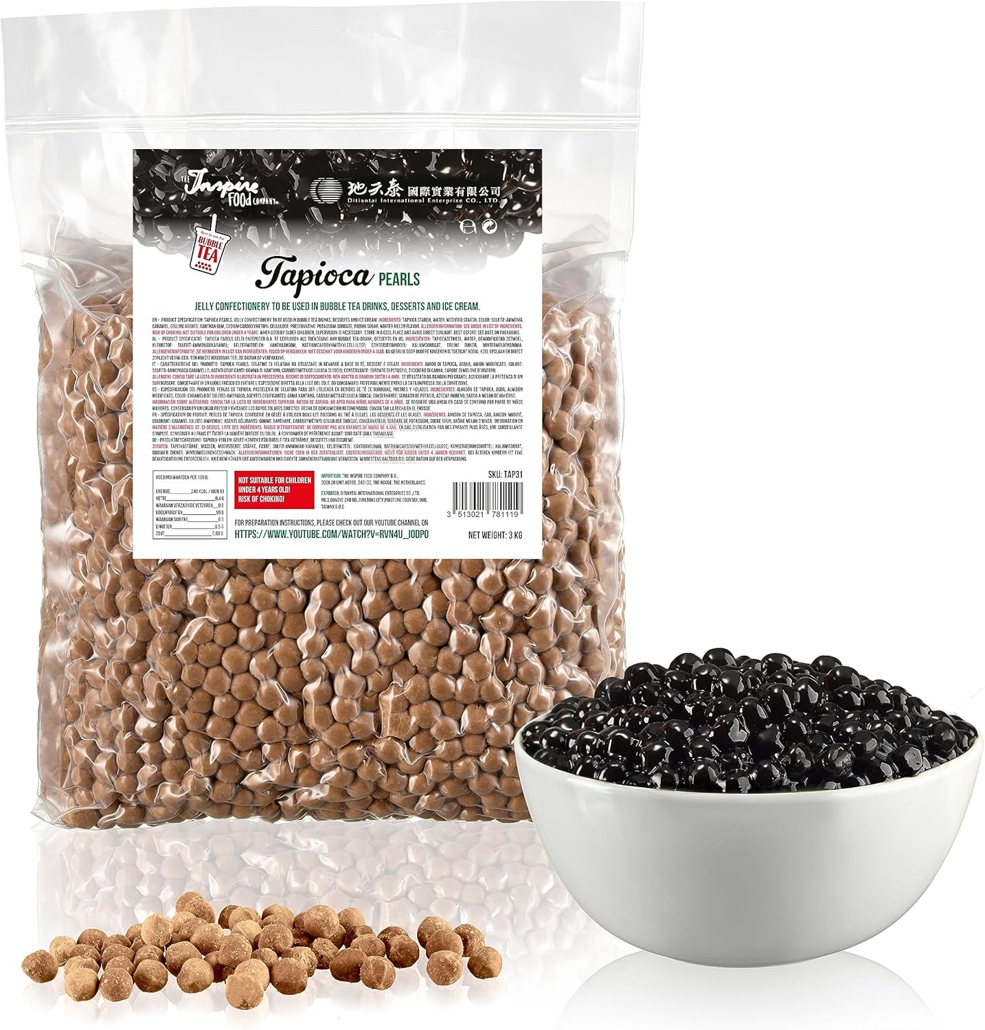 INSPIRE FOOD Perles de Tapioca bubble tea 3 KG | Tapioca pearls ...
