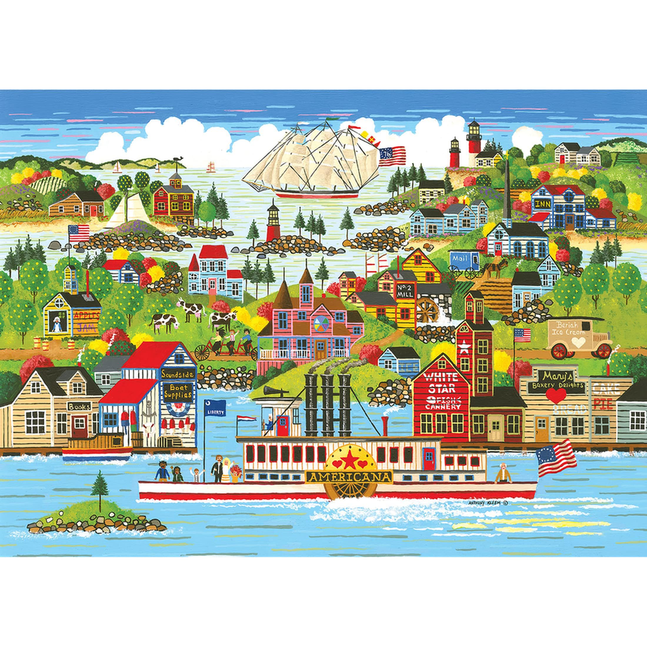 Amazon.com: RoseArt - Home Country- The Americana - 1000 Piece Jigsaw ...