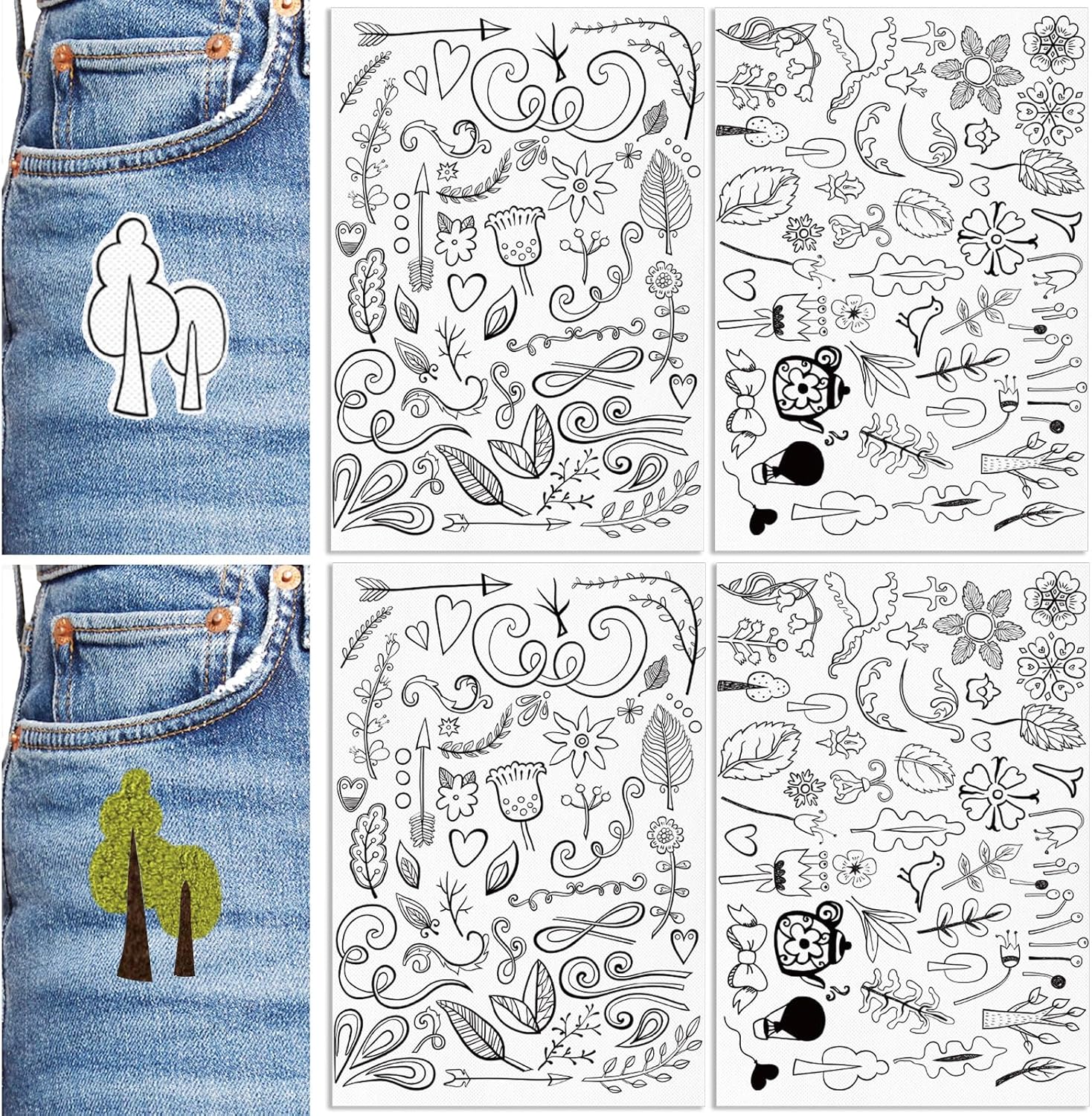 Amazon.com: Patemby Embroidery Pattern Water Soluble Embroidery ...