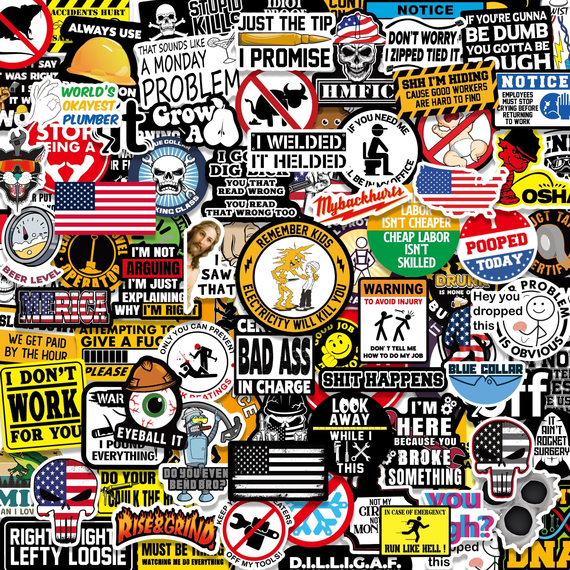 Amazon.com - Medlin Traders Helmet Sticker Funny Pack Random 24 Funny ...