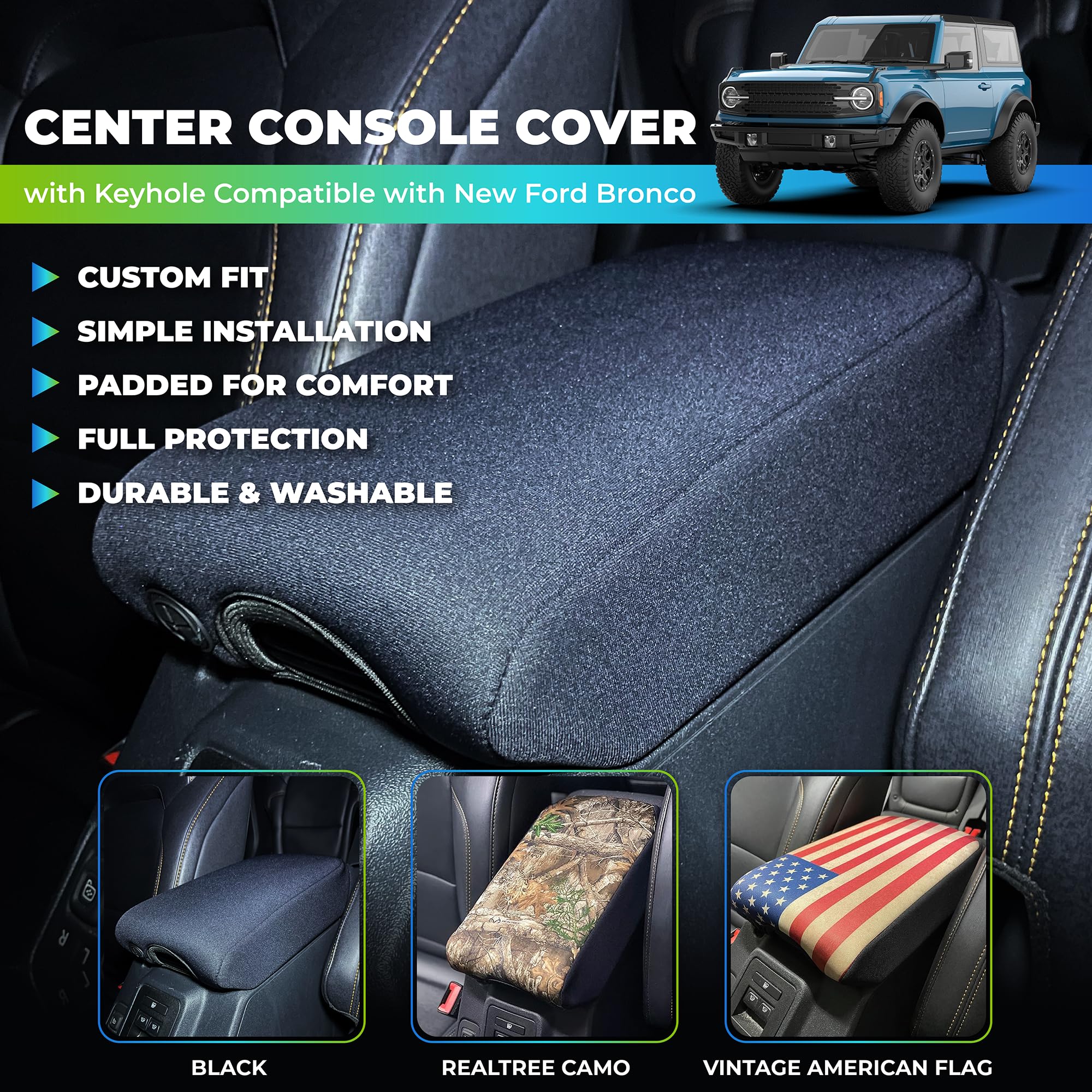 Snapklik.com : Koverz Neoprene Center Console Cover Armrest Pad