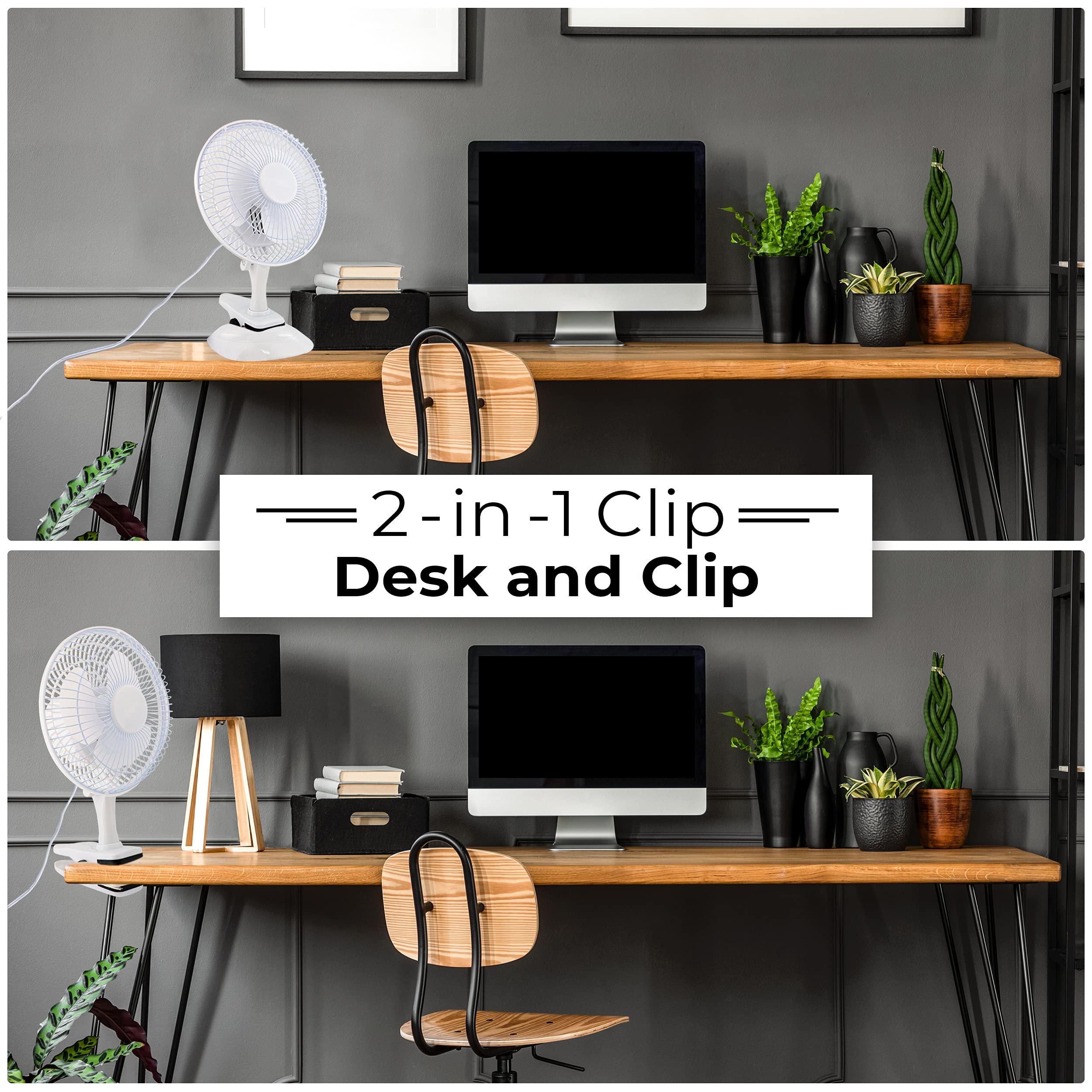 Snapklik.com : Portable Desk And Clip On Fan, 6 Inch Fans Small And ...
