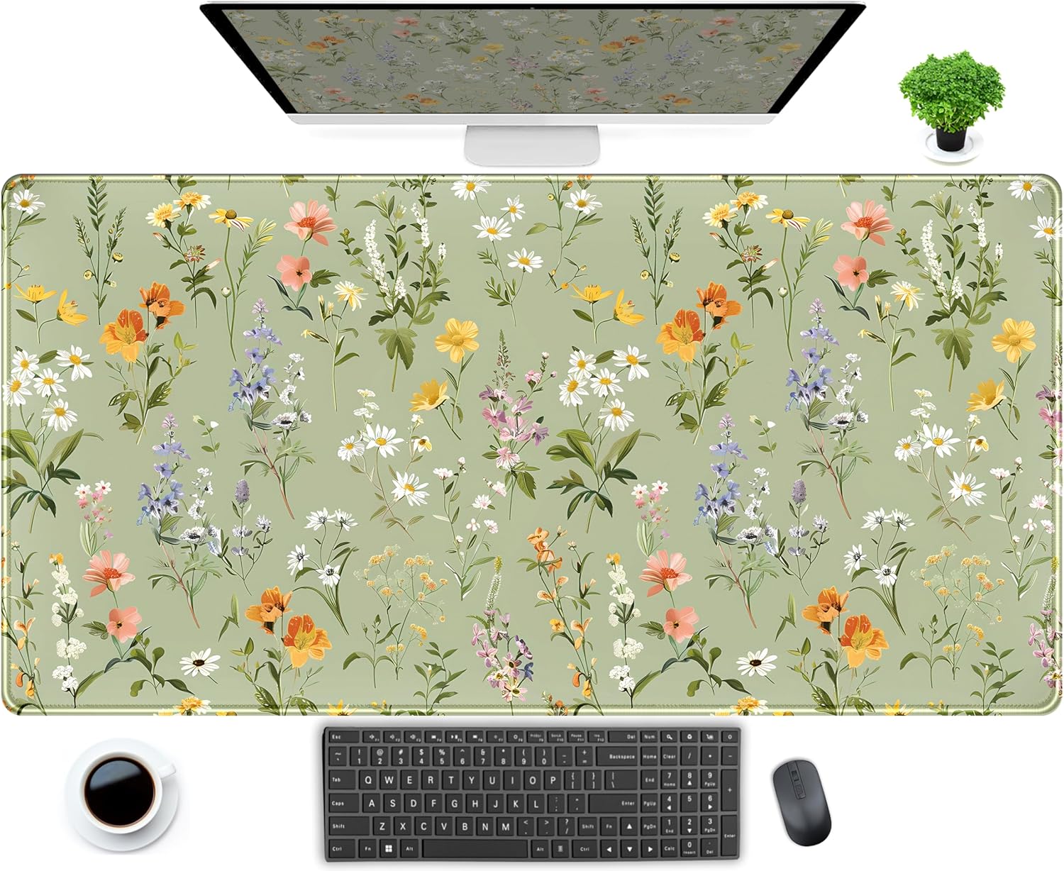 Amazon.com: Cute Green Large Gaming Mouse Pad XXL Mousepad Sage Desk ...