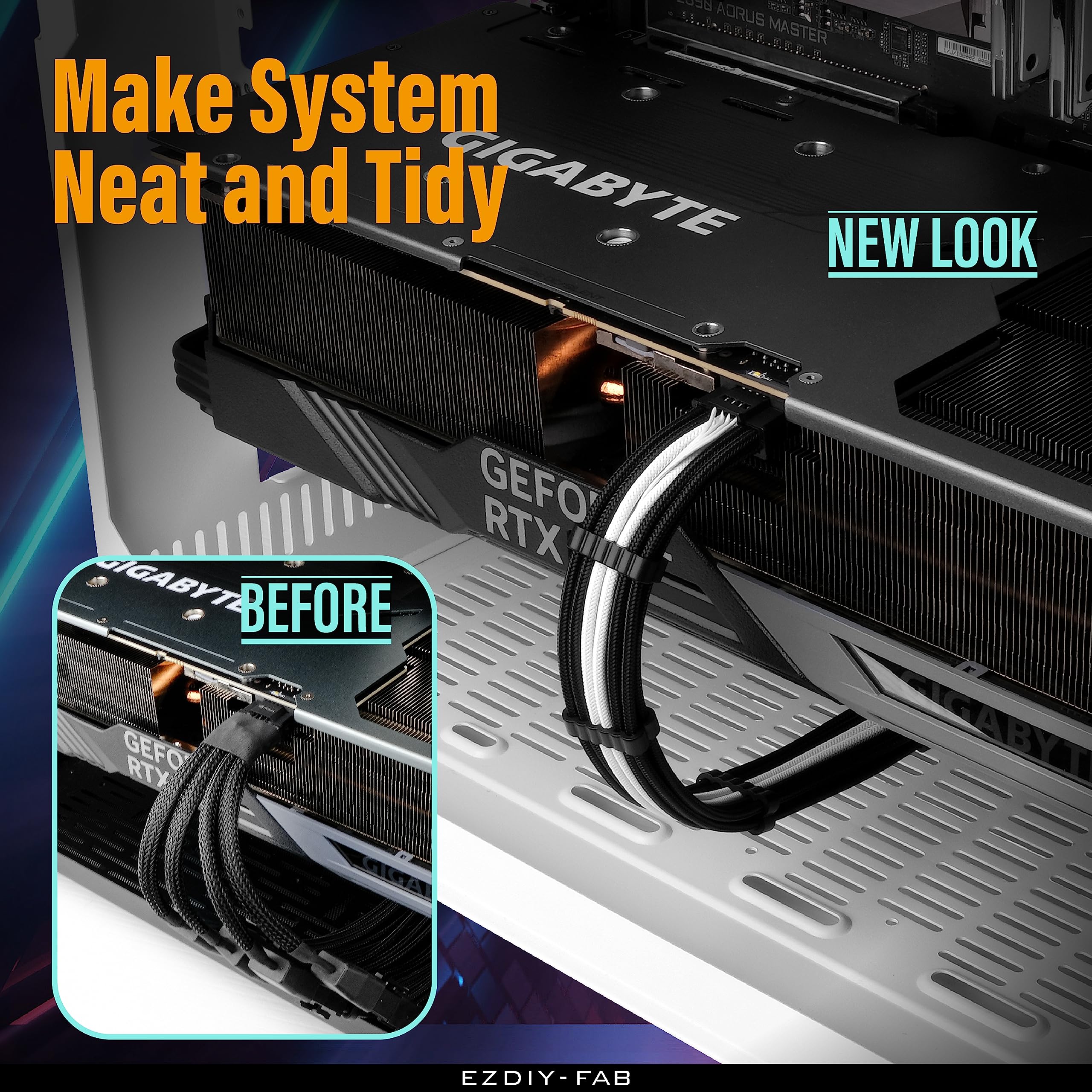 Snapklik.com : EZDIY-FAB GPU Power Sleeved Cable Extension, 16pin(12+4 ...