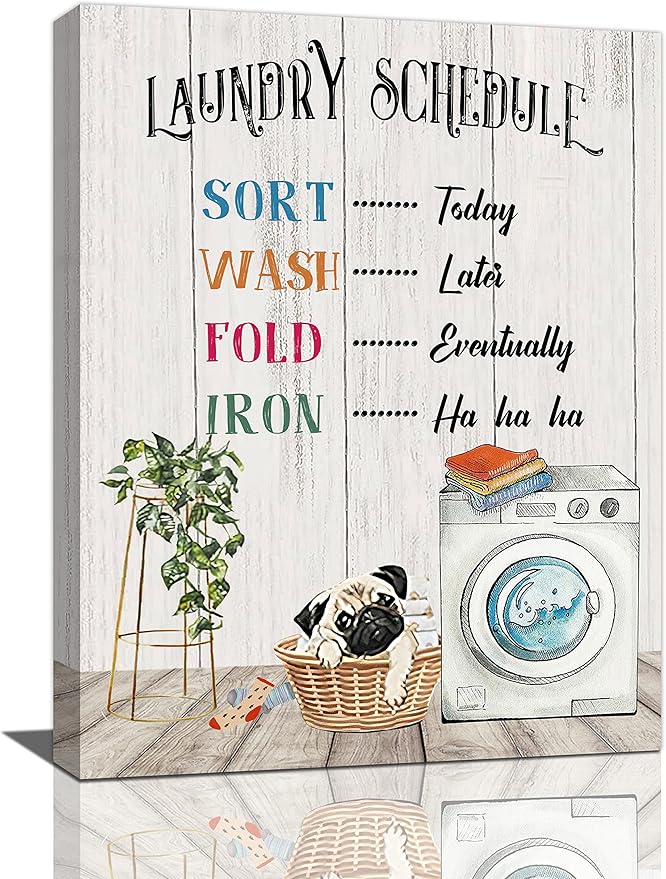 Amazon.com: Farmhouse Laundry Wall Art Room Decor Canvas - Country ...
