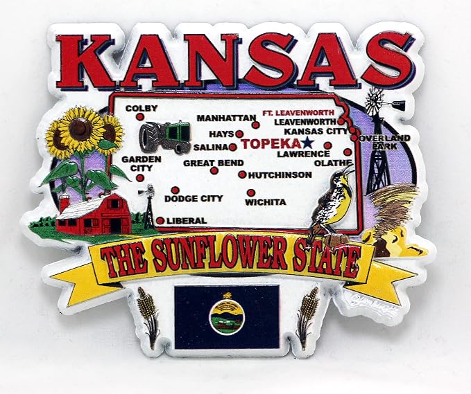 Amazon.com: Kansas State Elements Map Fridge Collectible Souvenir ...