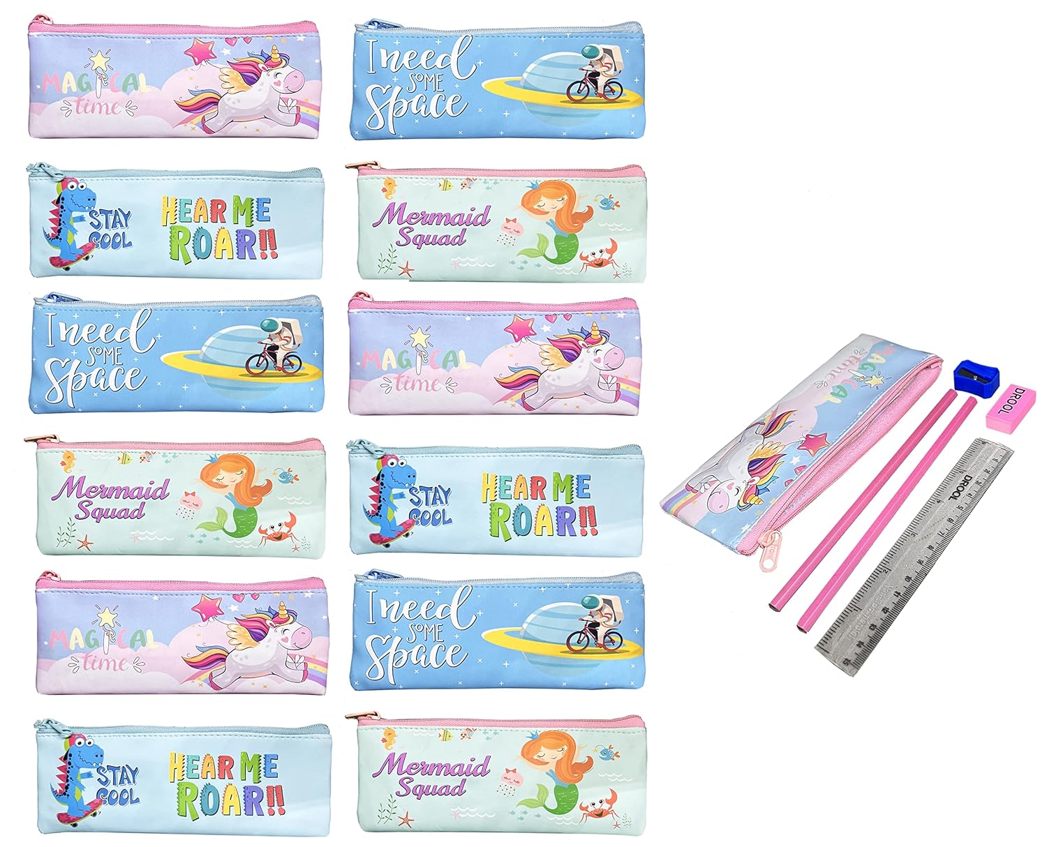 JIADA Set Of 12 Pouch Stationery Pack - Each Pack includes Fancy Pouch ...